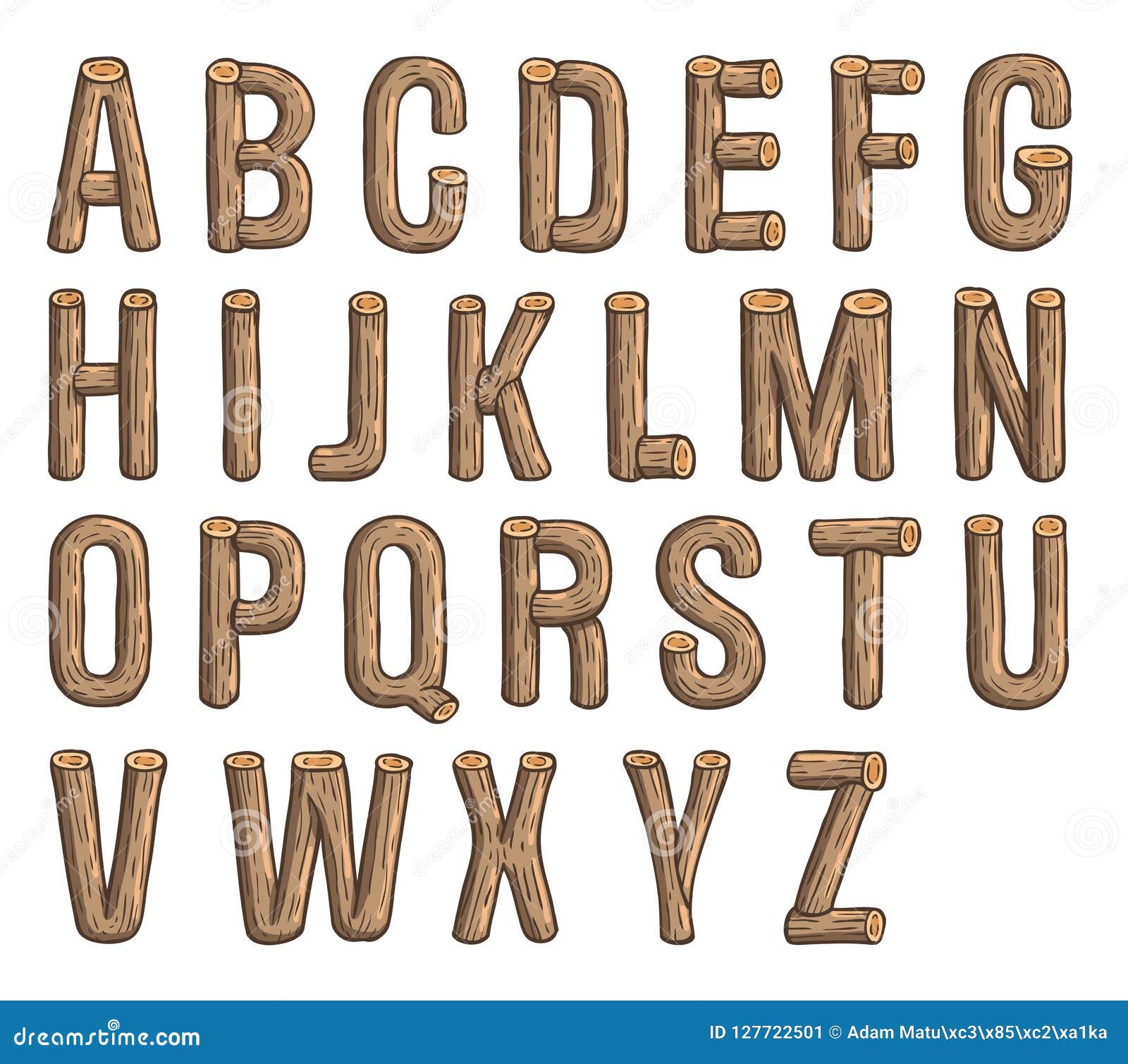 Alphabet Wood And Plants Texture M N O P Isolated On White Background ...