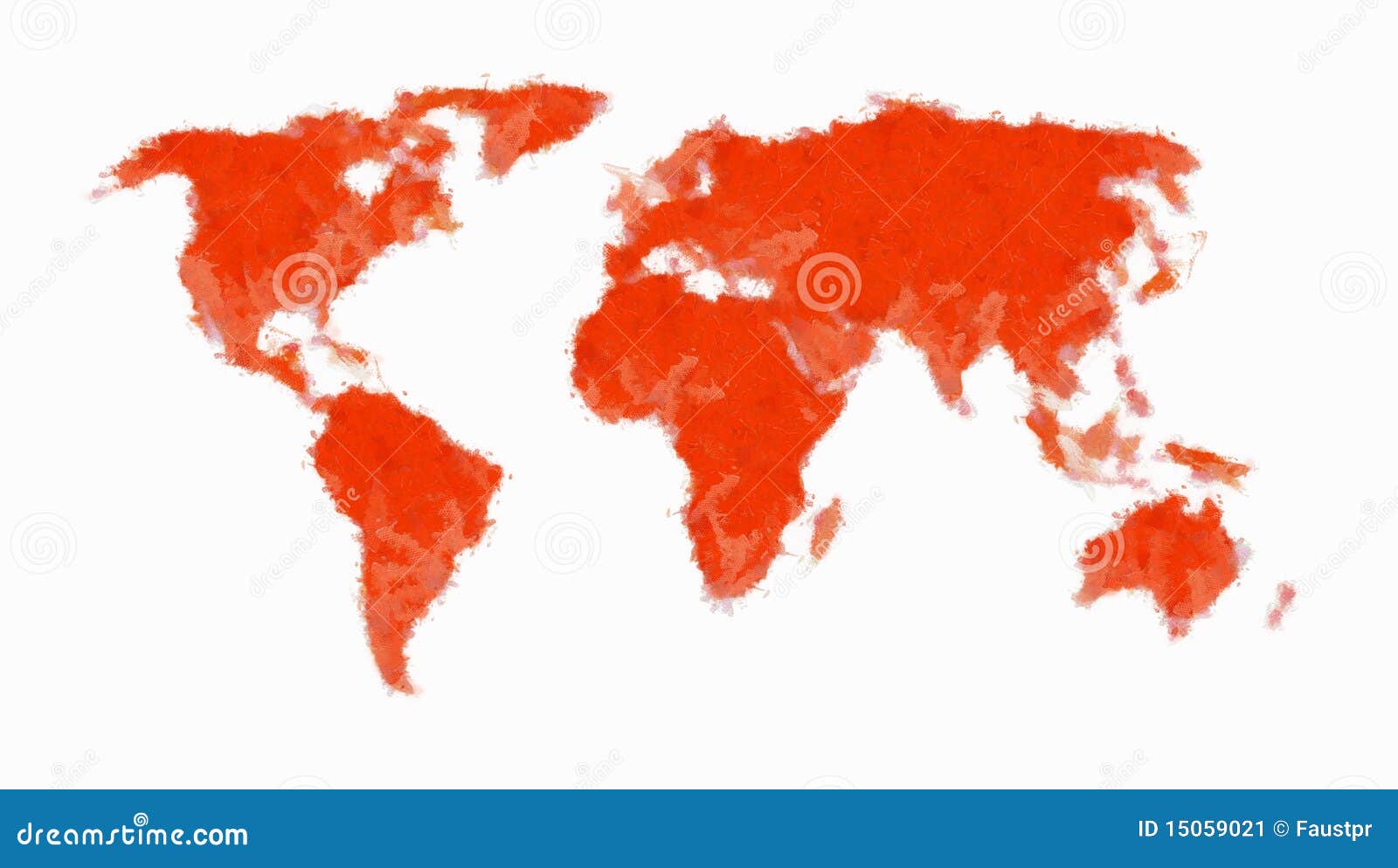 Painted world map - red stock illustration. Illustration of brush ...