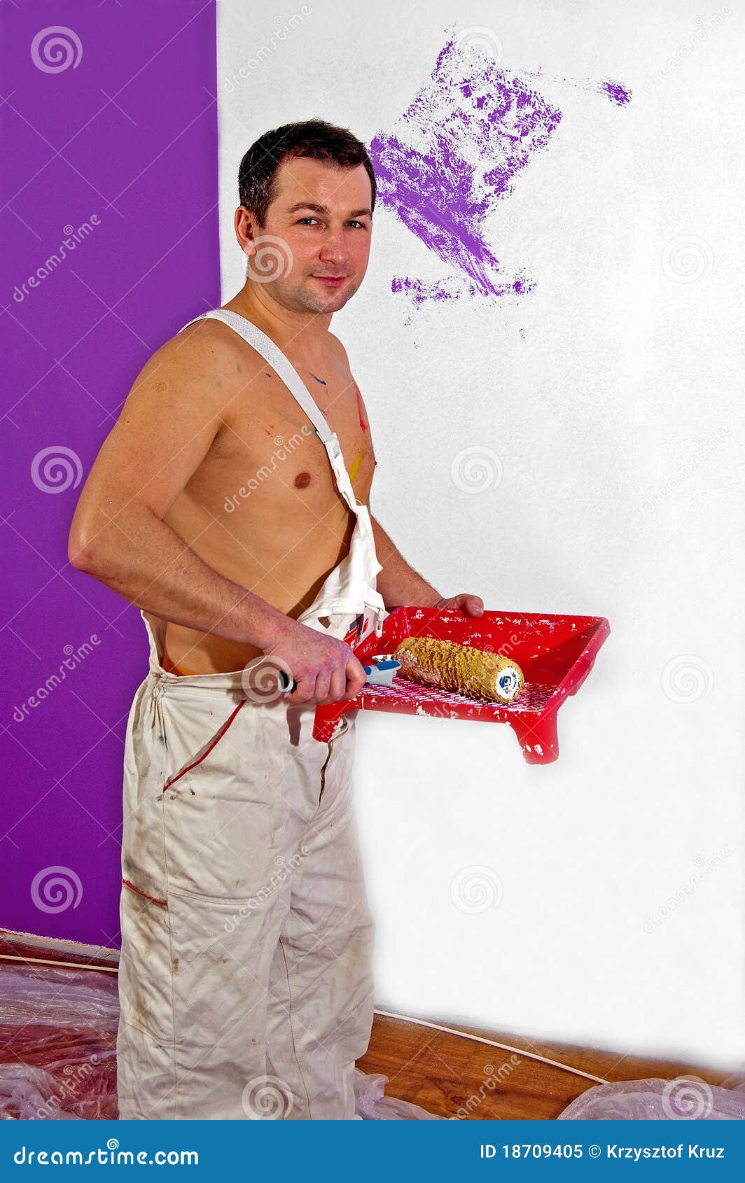 Painter stock image. Image of painting, casual, wall - 18709405