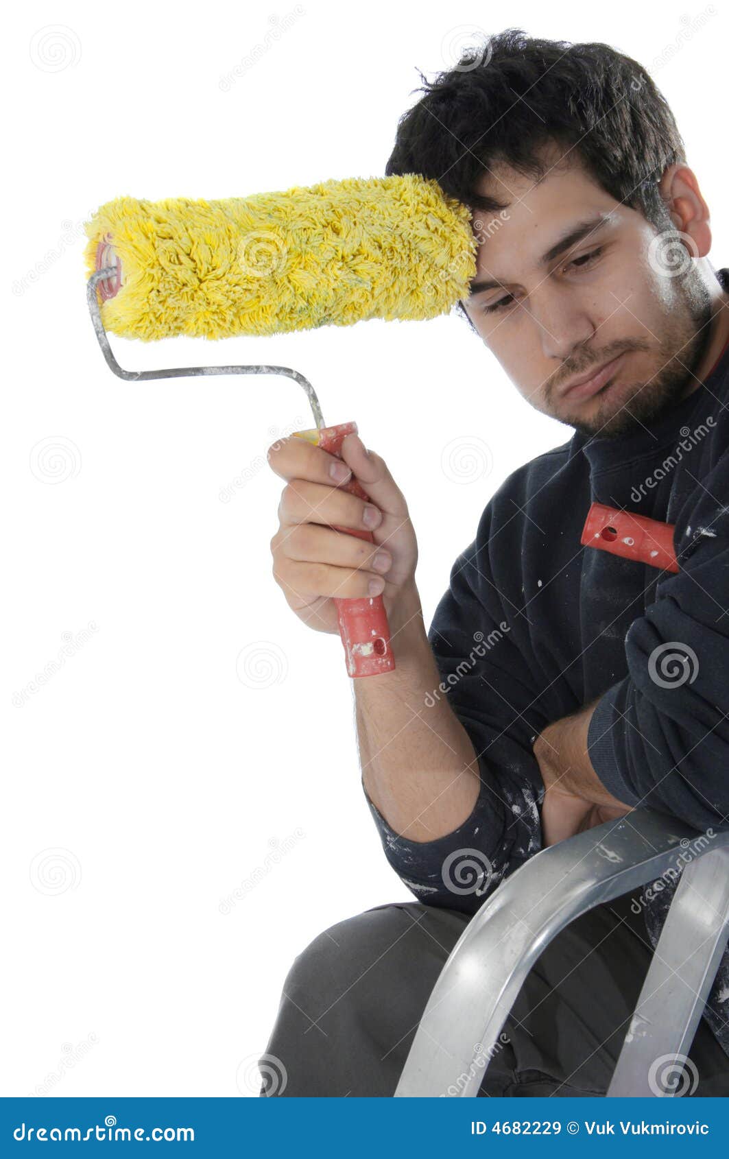 Painter stock image. Image of paint, roller, wall, adult - 4682229