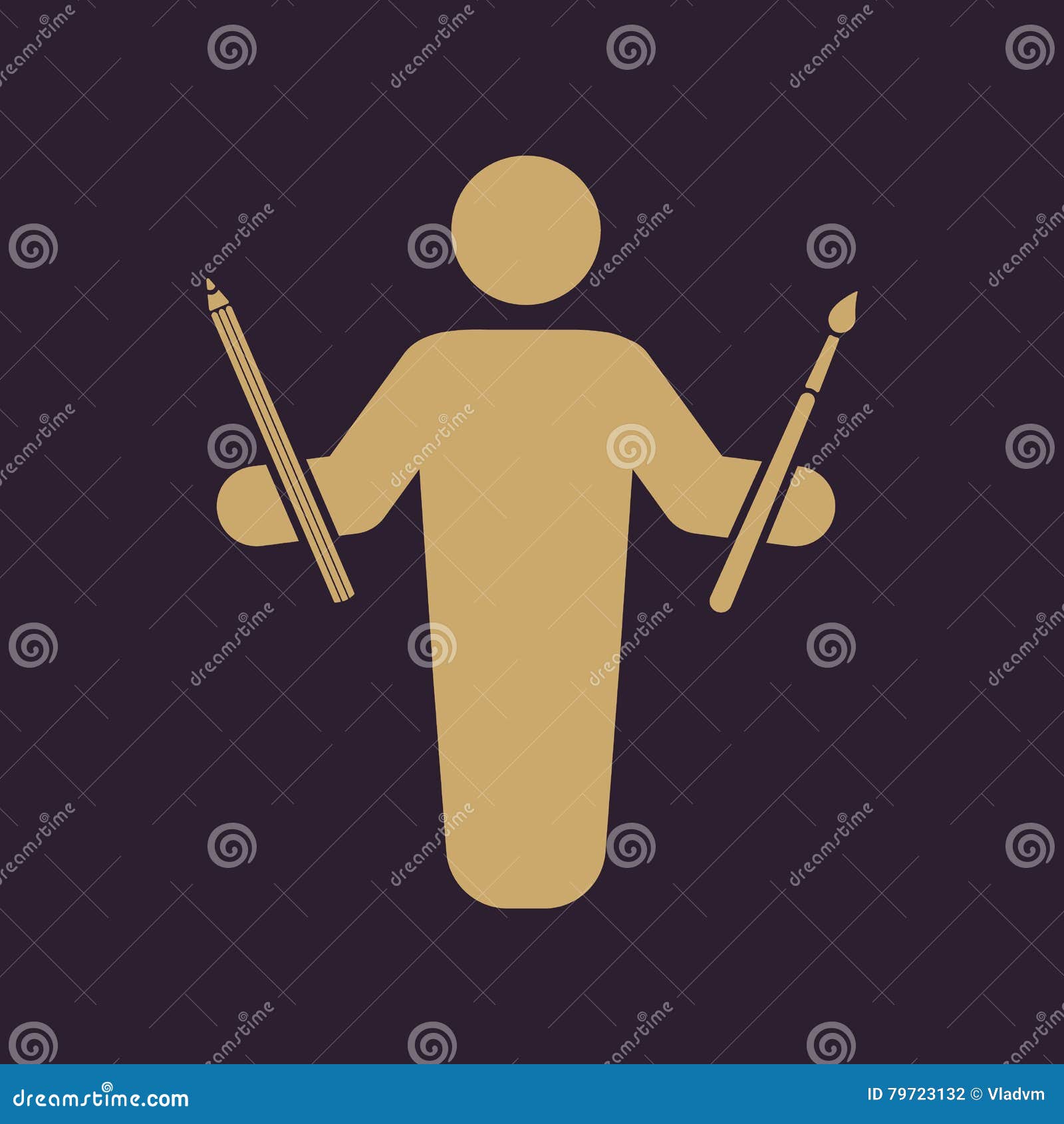 The Painter Avatar Icon. Artist and Craftsman Symbol Stock Vector ...