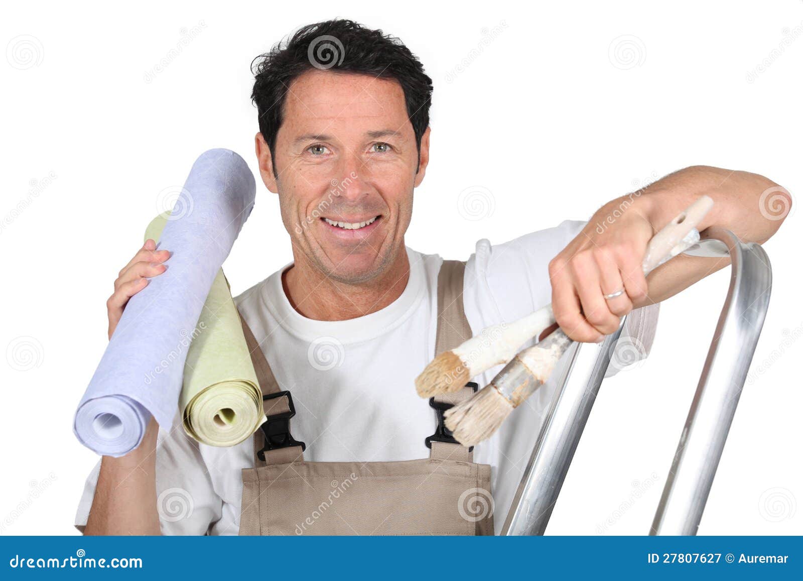 Painter and decorator stock image. Image of green, home - 27807627