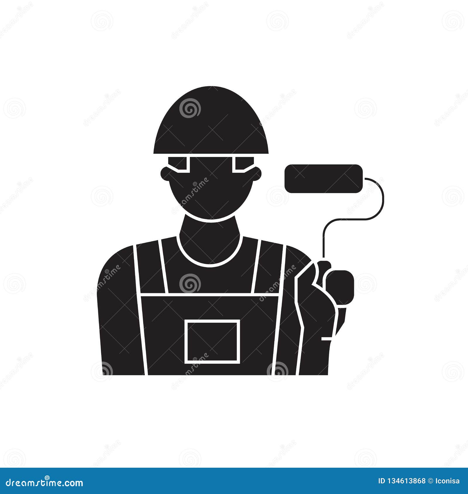 Painter Decorator Black Vector Concept Icon. Painter Decorator Flat ...