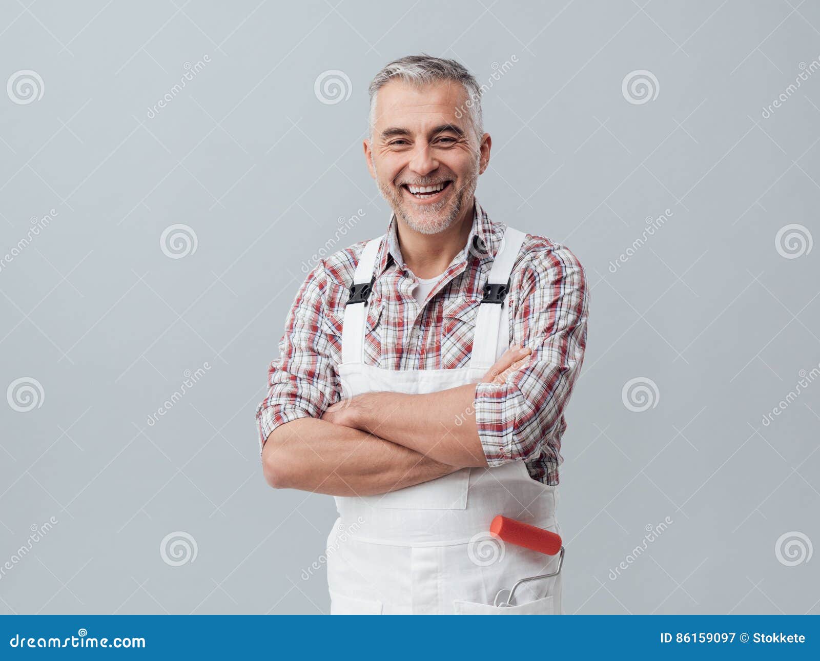 Painter and decorator stock image. Image of happy, improvement - 86159097