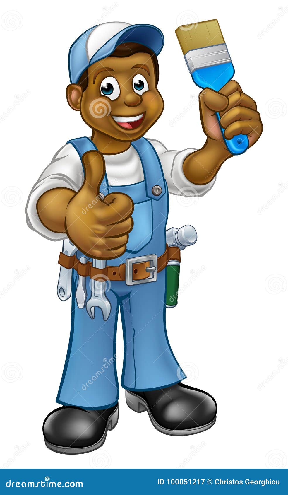 Black Painter Decorator Cartoon Character Stock Vector - Illustration ... Black Painter Decorator Cartoon Character Stock Vector - Illustration ...