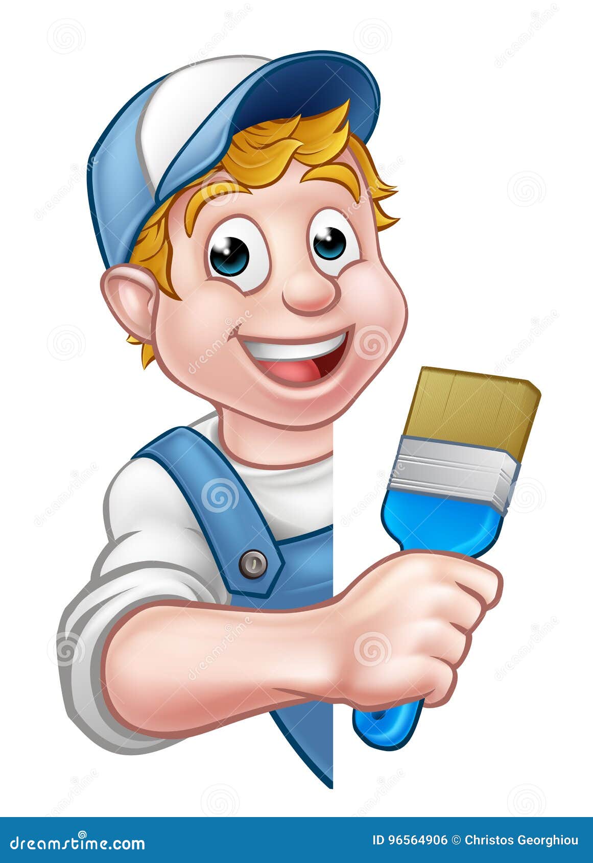 Painter Decorator Handyman Cartoon Character Stock Vector ...