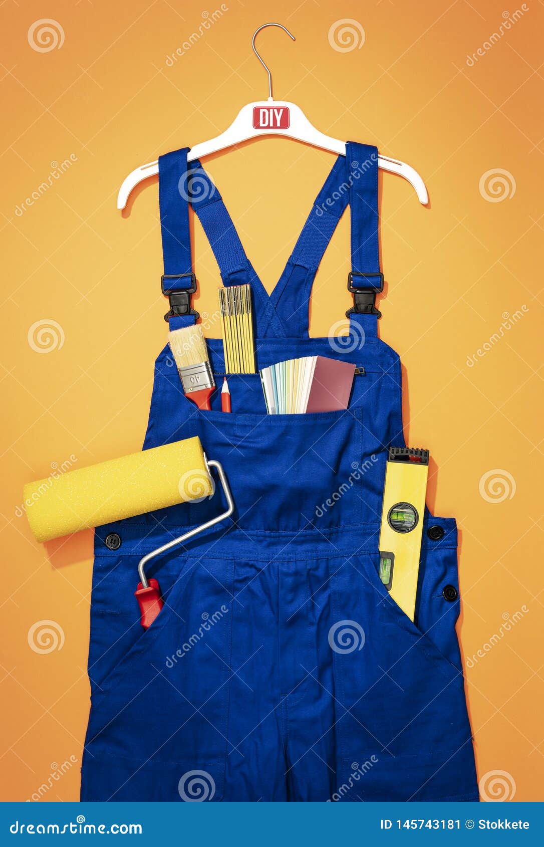 Painter and Decorator Work Uniform with Tools Stock Image - Image of ...