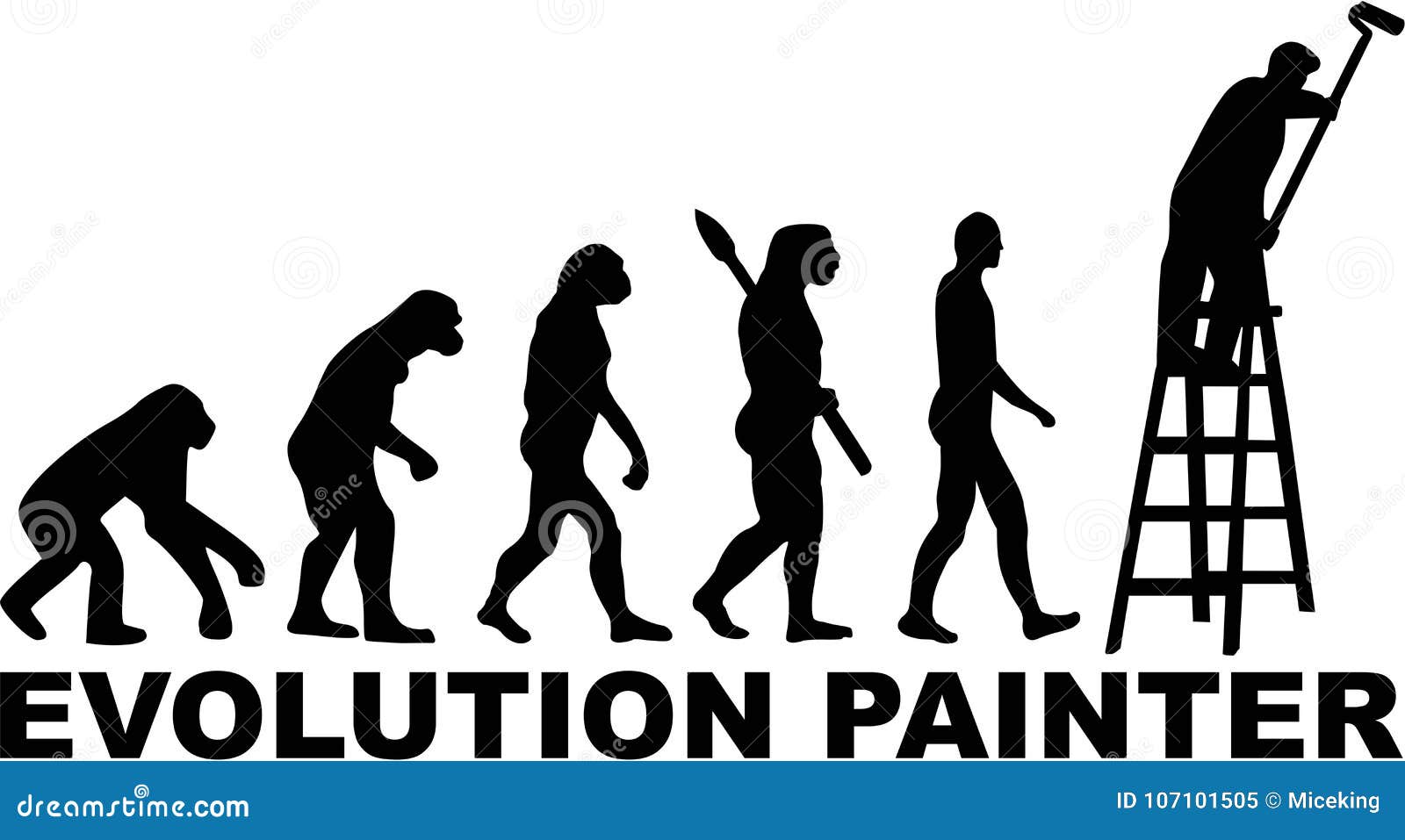 Painter Evolution vector stock vector. Illustration of renovation ...
