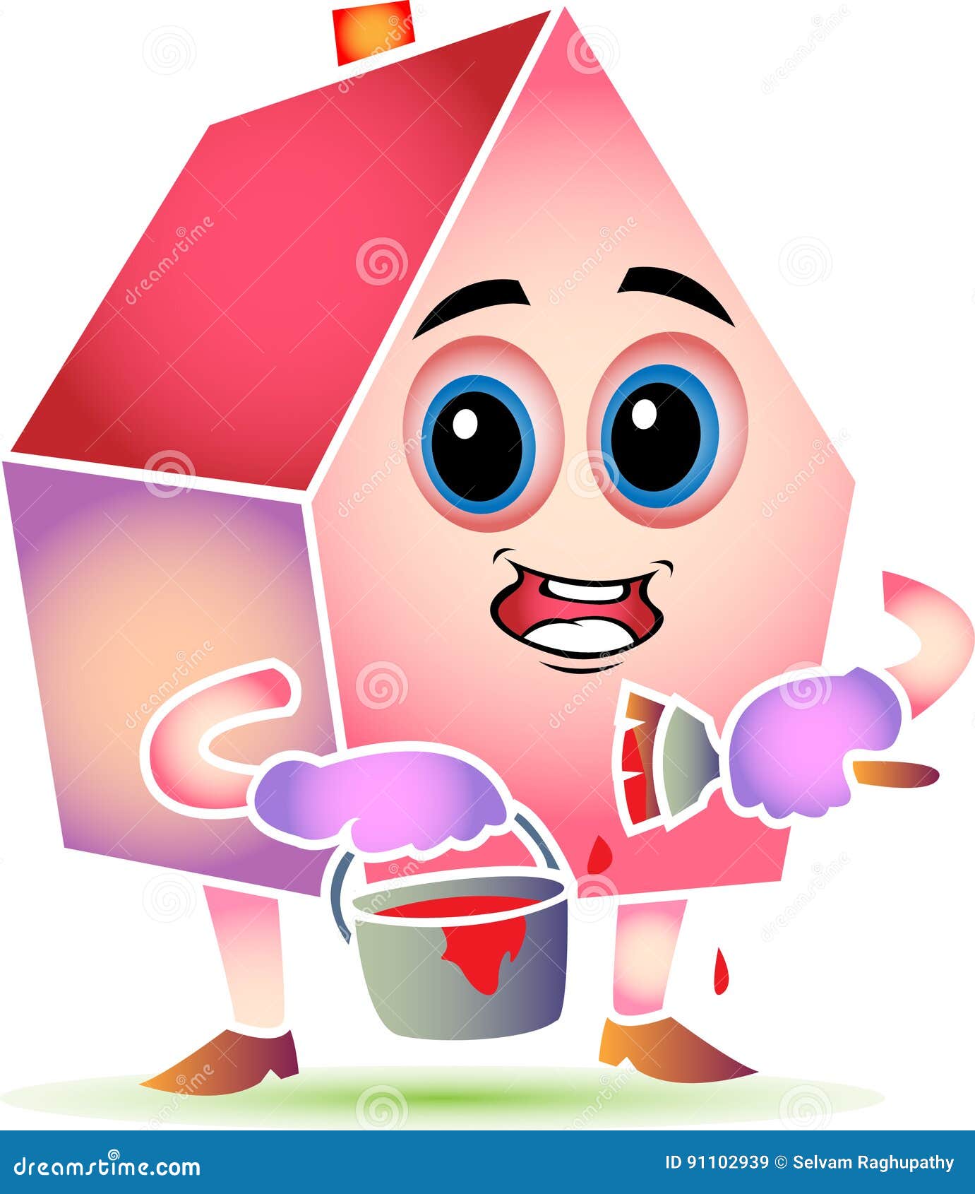 Painter house stock vector. Illustration of cartoon, decorator - 91102939