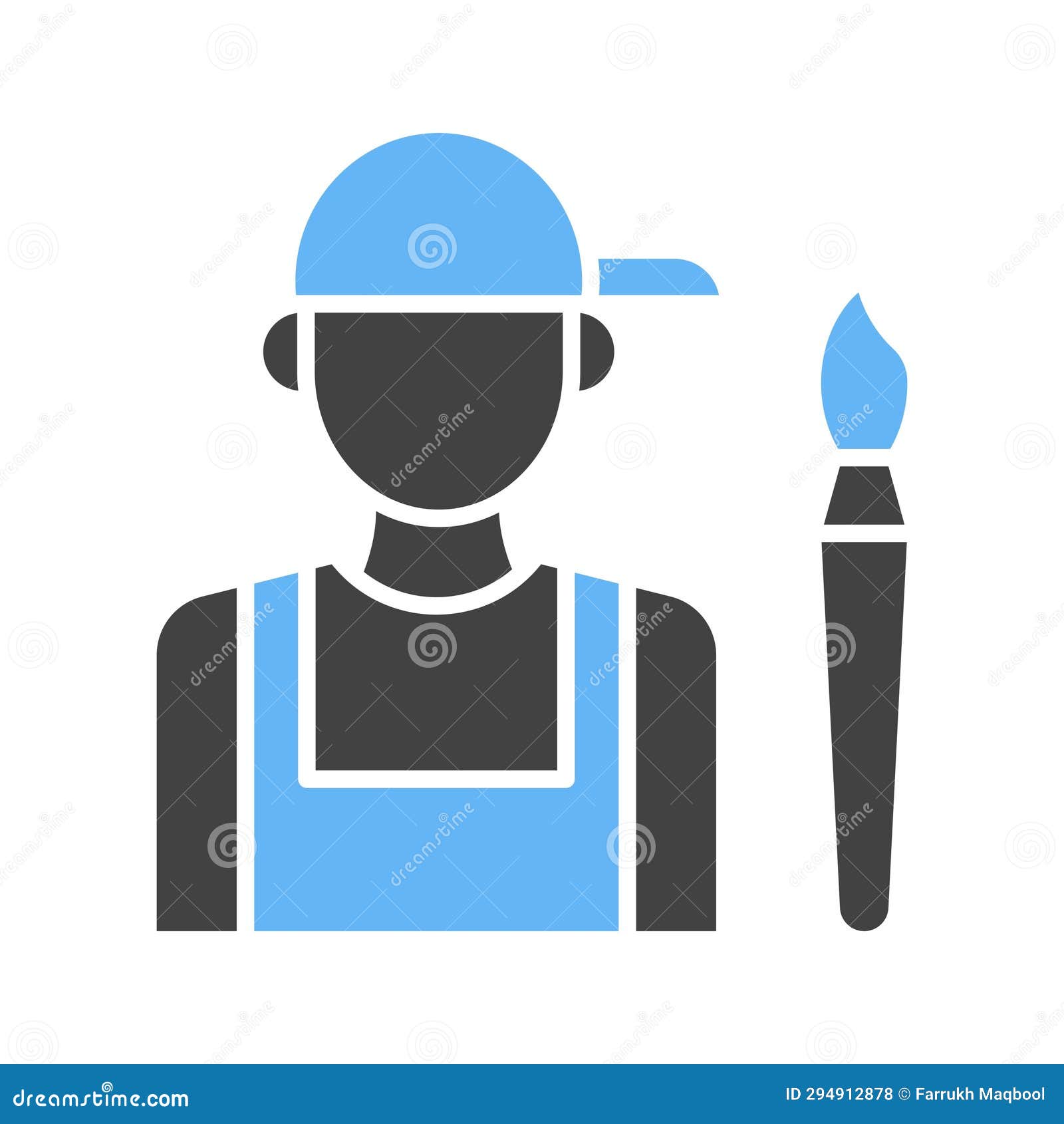Painter icon vector image. stock vector. Illustration of isolated ...