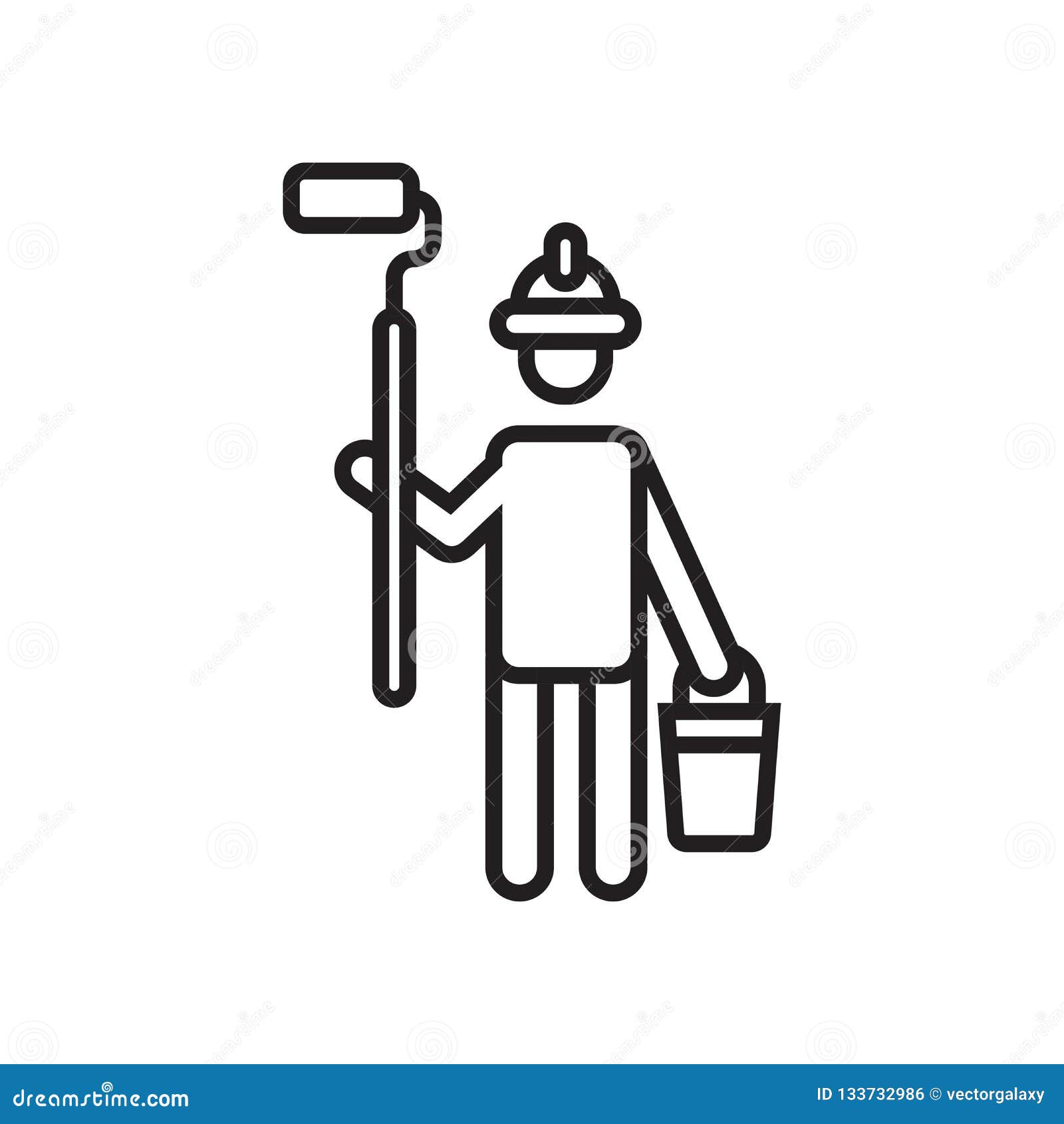 Painter Icon Vector Sign and Symbol Isolated on White Background Stock ...