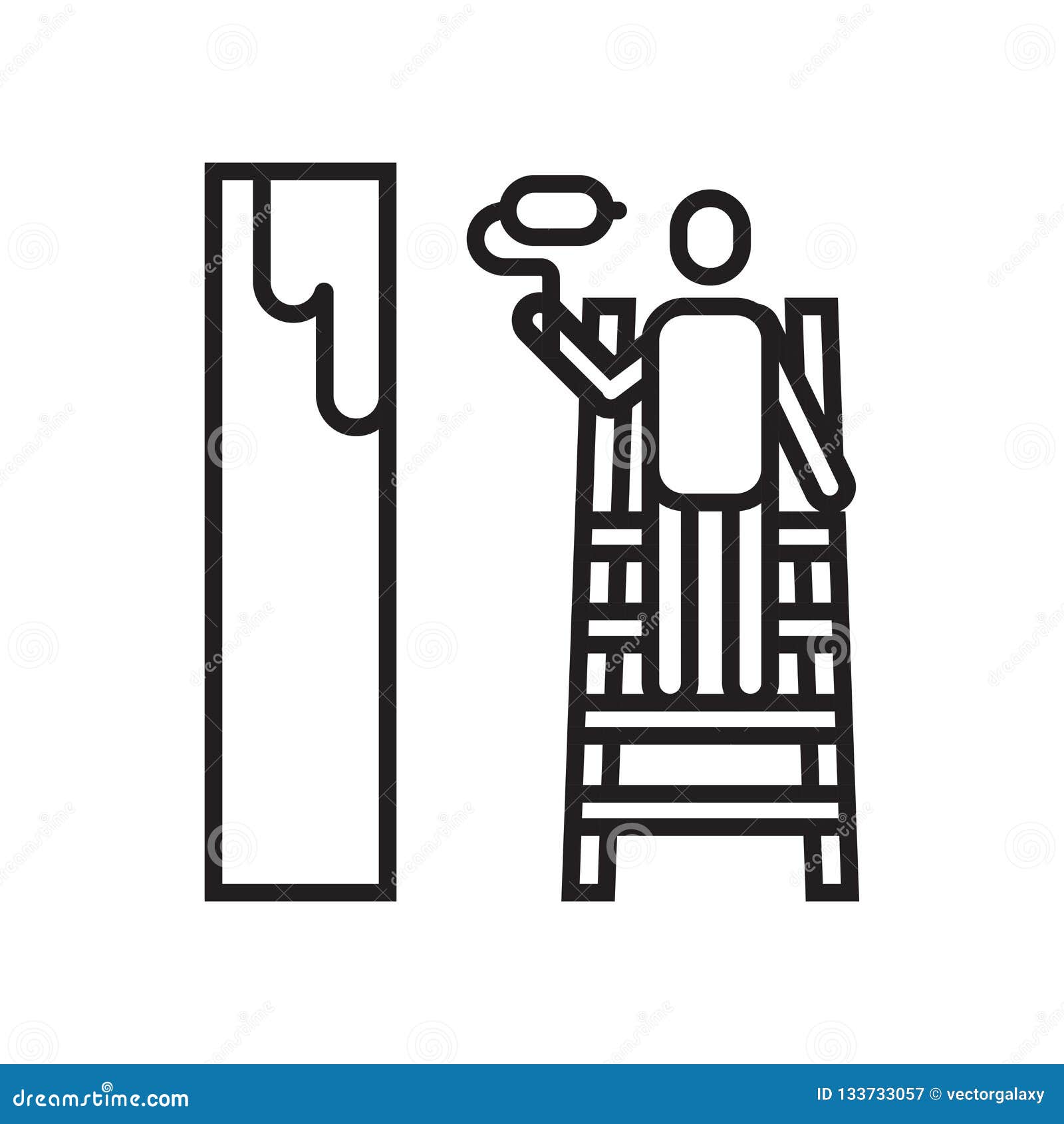Painter Icon Vector Sign and Symbol Isolated on White Background Stock ...