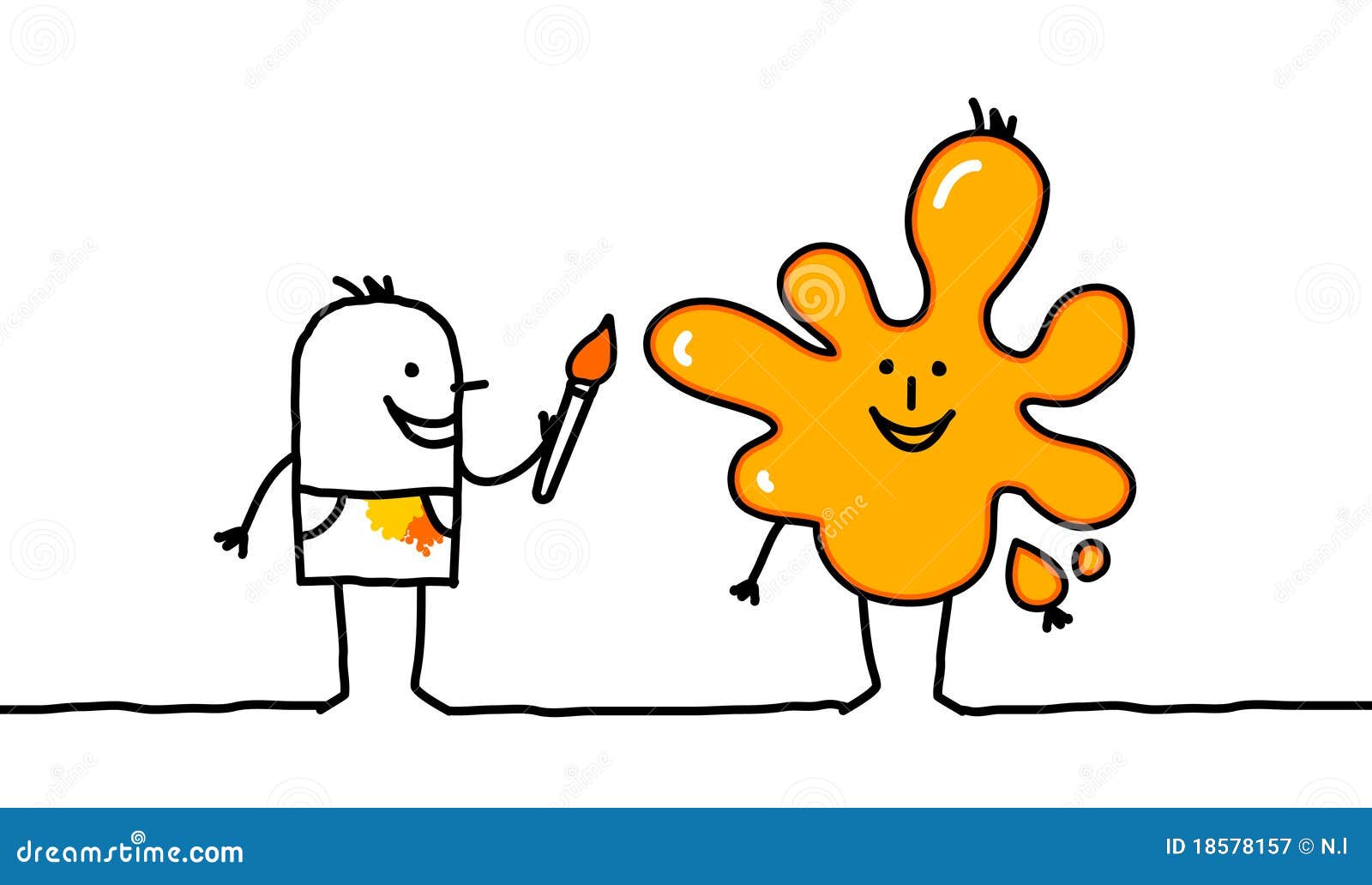 Painter & ink blot stock vector. Illustration of line - 18578157