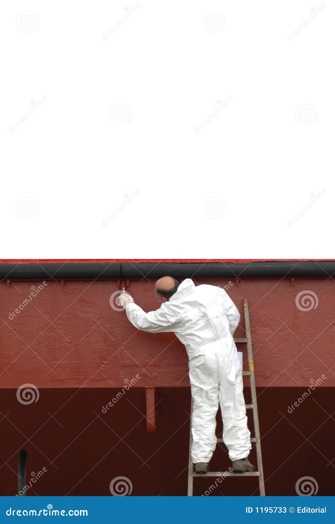 Painter on ladder stock image. Image of ladder, outdoors - 1195733