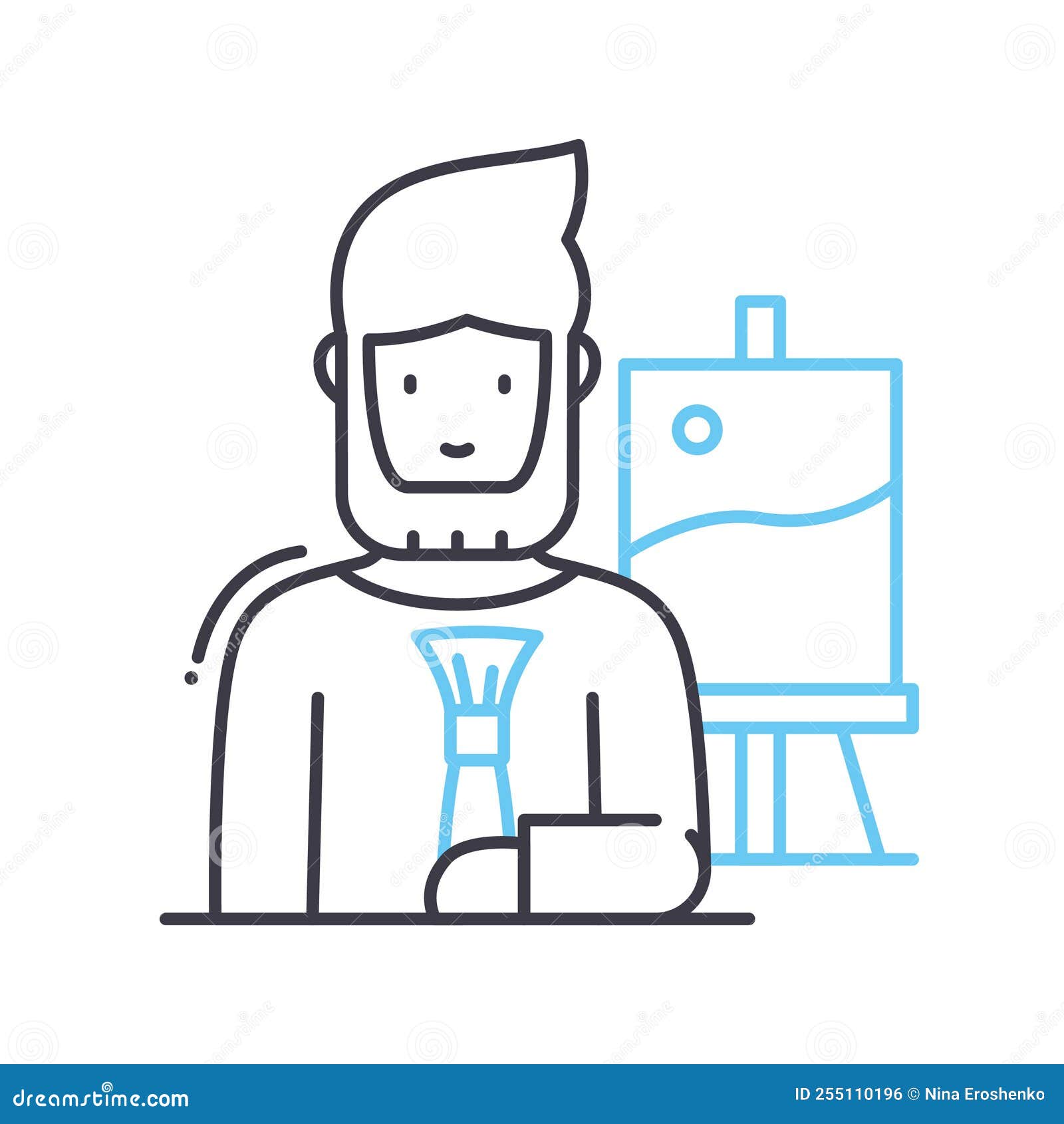 Painter Line Icon, Outline Symbol, Vector Illustration, Concept Sign ...