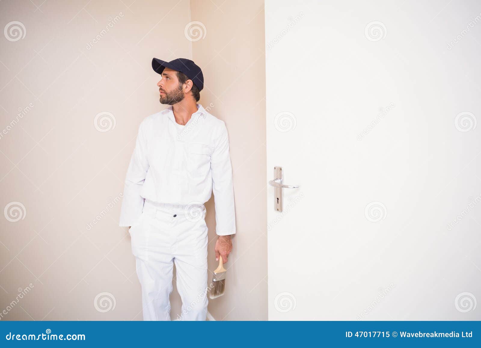 Painter Looking Around the Room Stock Image - Image of manual ...