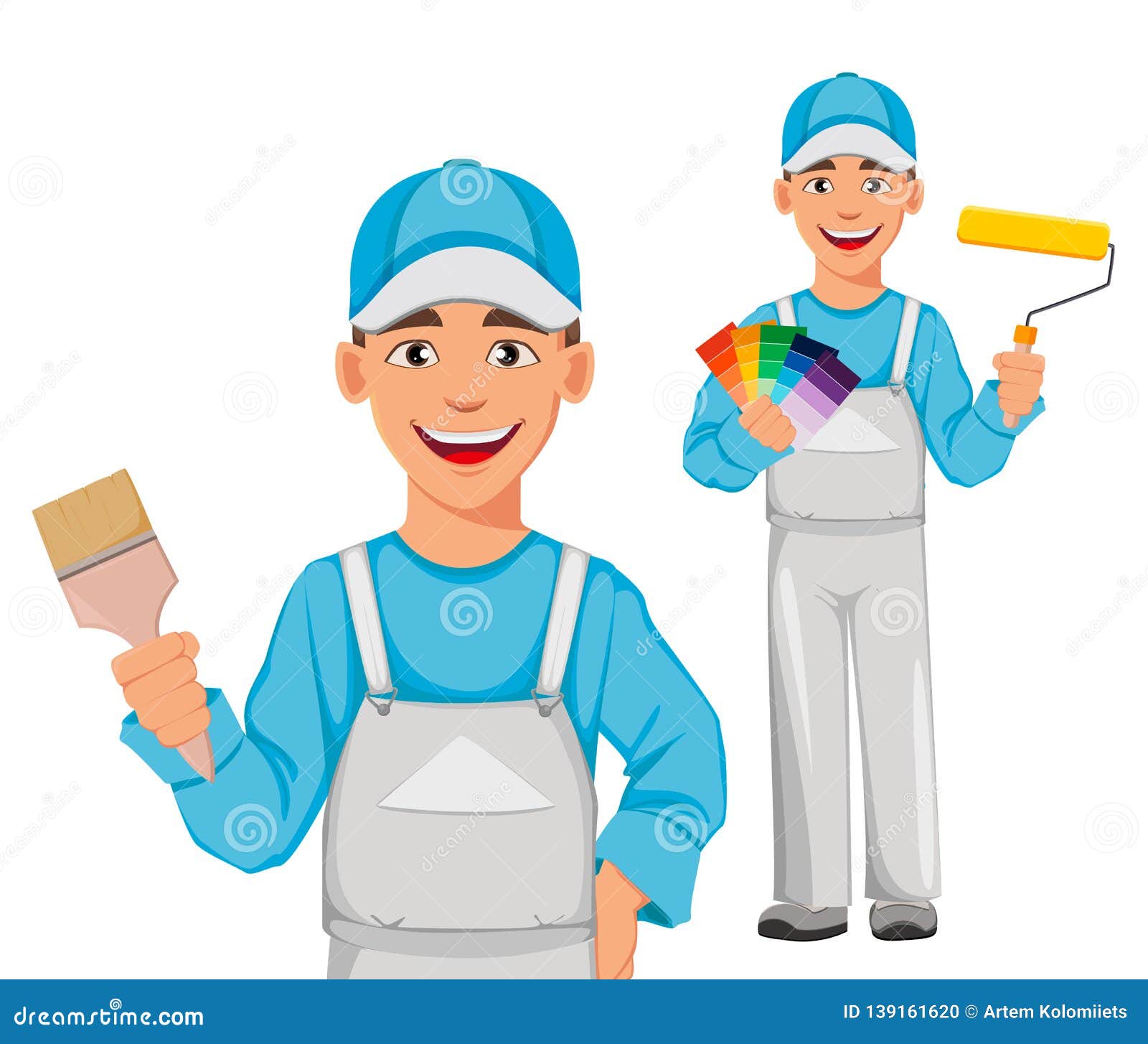 Painter Man. Decorator Cartoon Character Stock Vector - Illustration of ... Painter Man. Decorator Cartoon Character Stock Vector - Illustration of ...