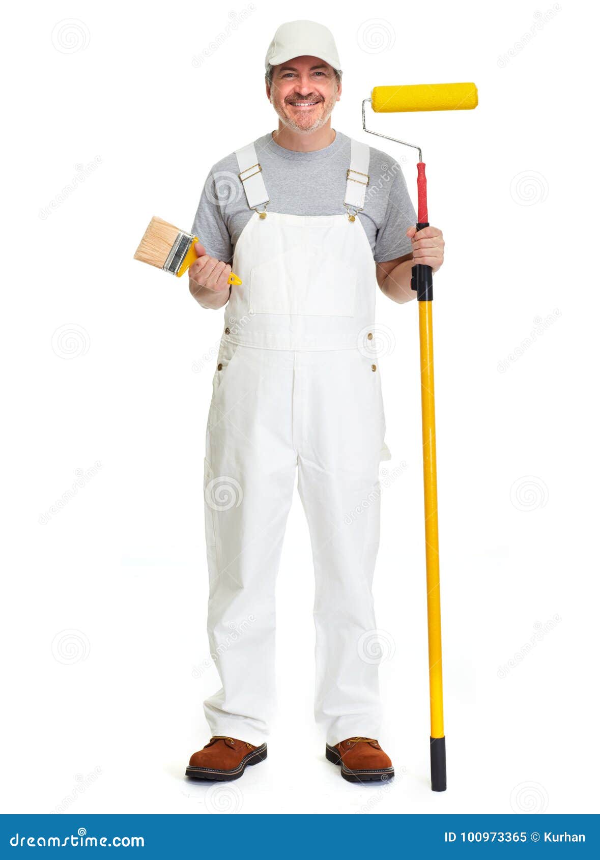 Painter man. stock image. Image of background, male - 100973365