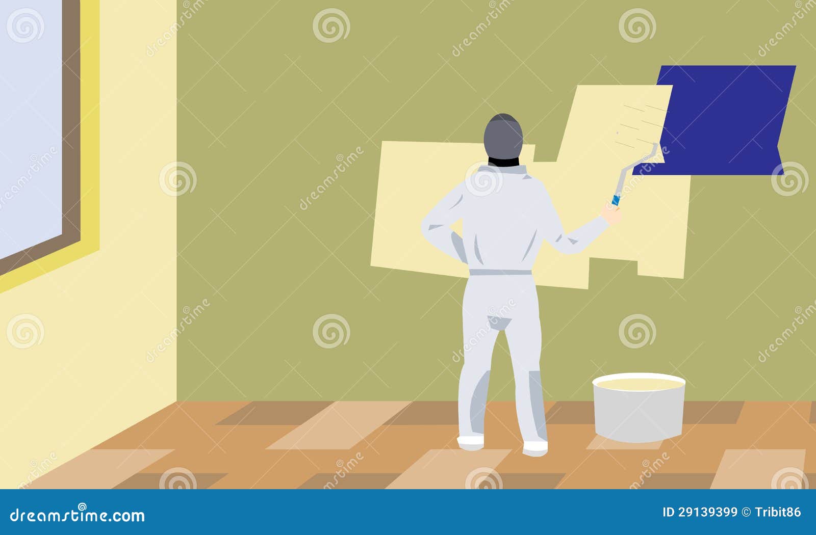 Room Painter Ripped Paper Background Template. Vector Illustration ...
