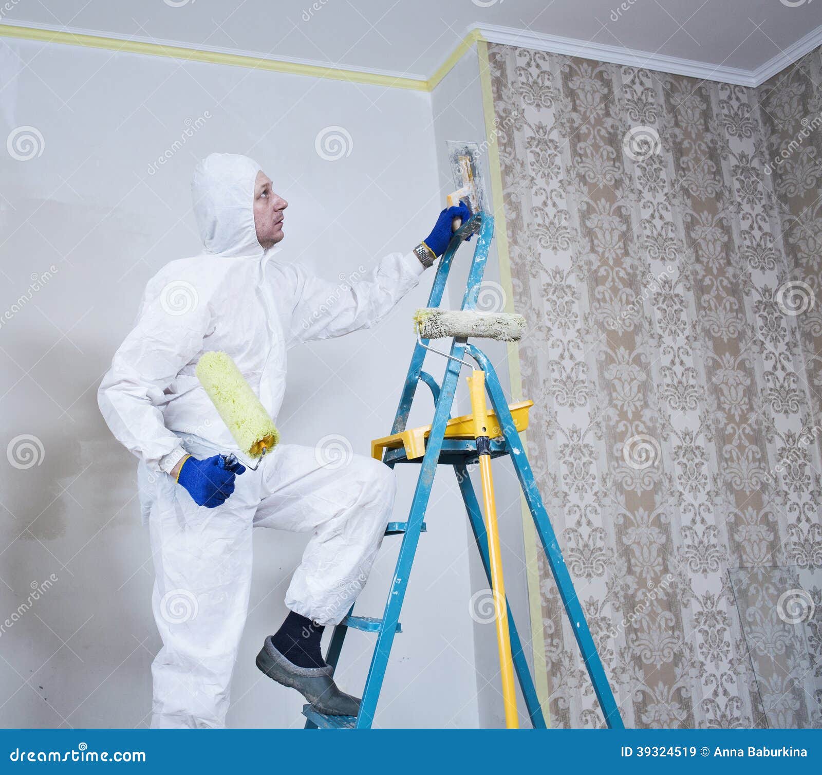 Painter man stock image. Image of industry, employee - 39324519