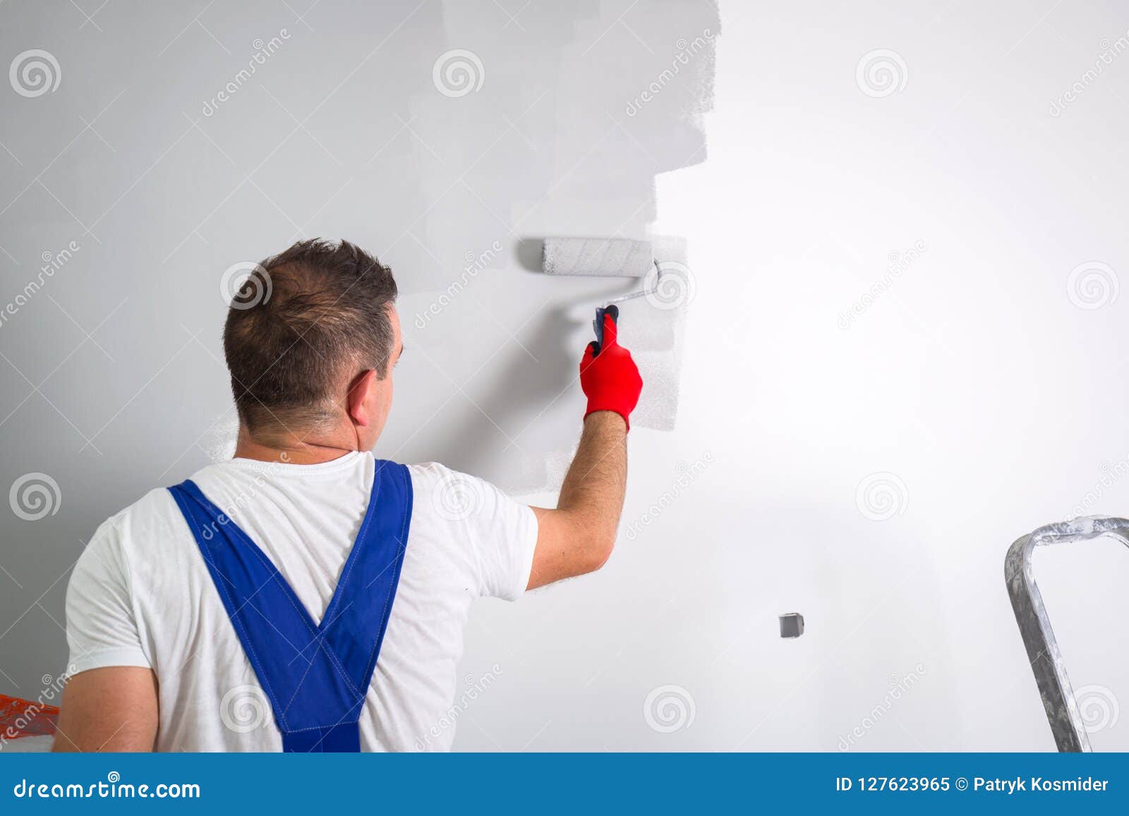 Painter man at work stock image. Image of concept, apartment - 127623965
