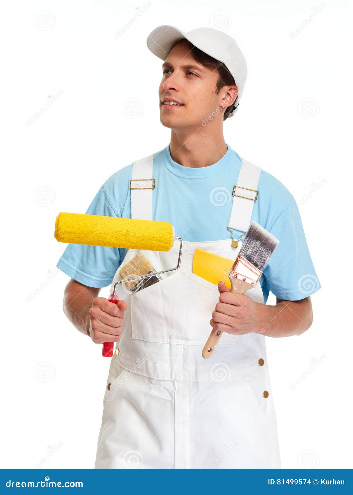 Painter man. stock photo. Image of residential, friendly - 81499574