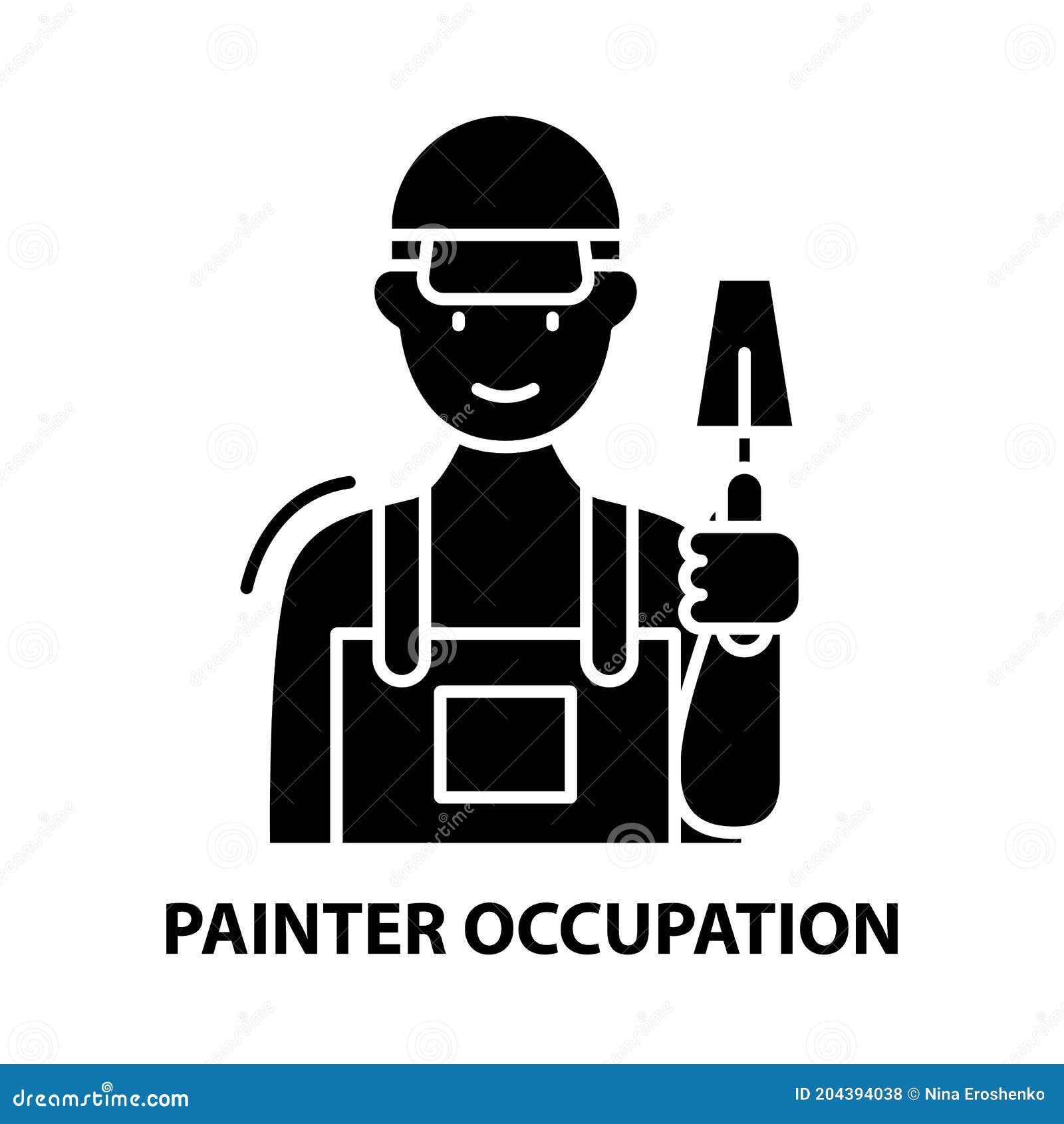 Painter Occupation Icon, Black Vector Sign with Editable Strokes ...