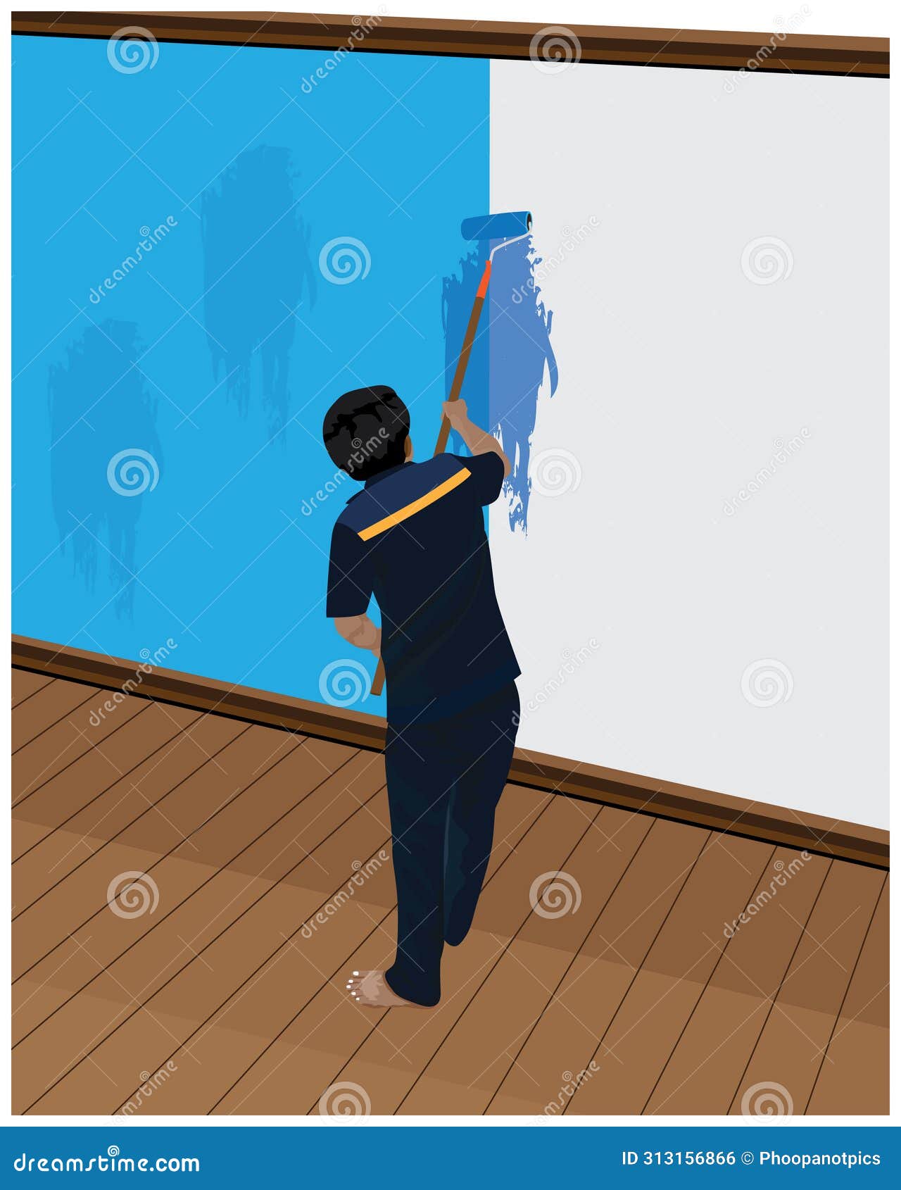 Painter Painting the Wall Vector Design Stock Vector - Illustration of ...
