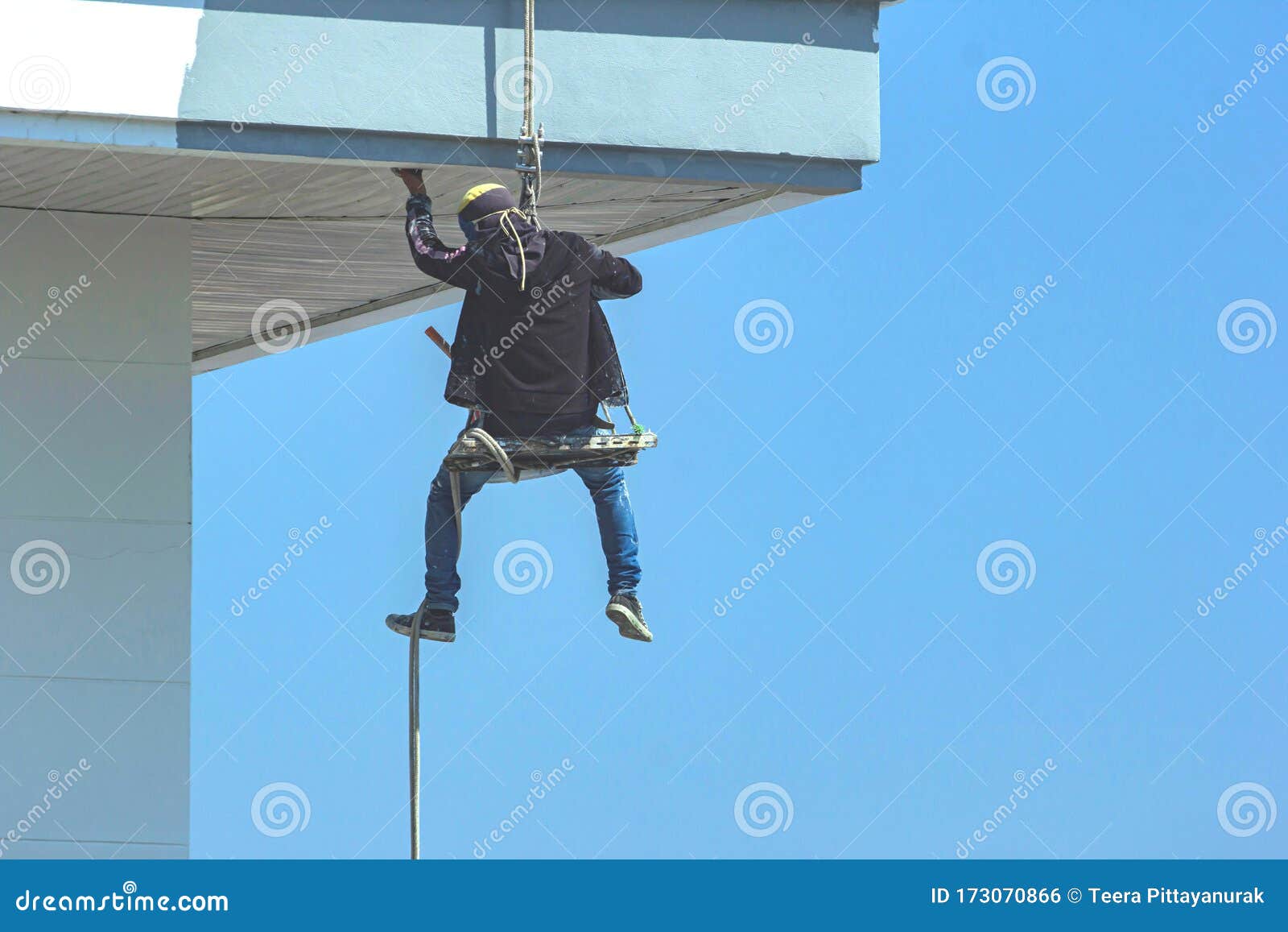 The Painter Renovated and Painted High-rise Buildings Editorial Photo ...