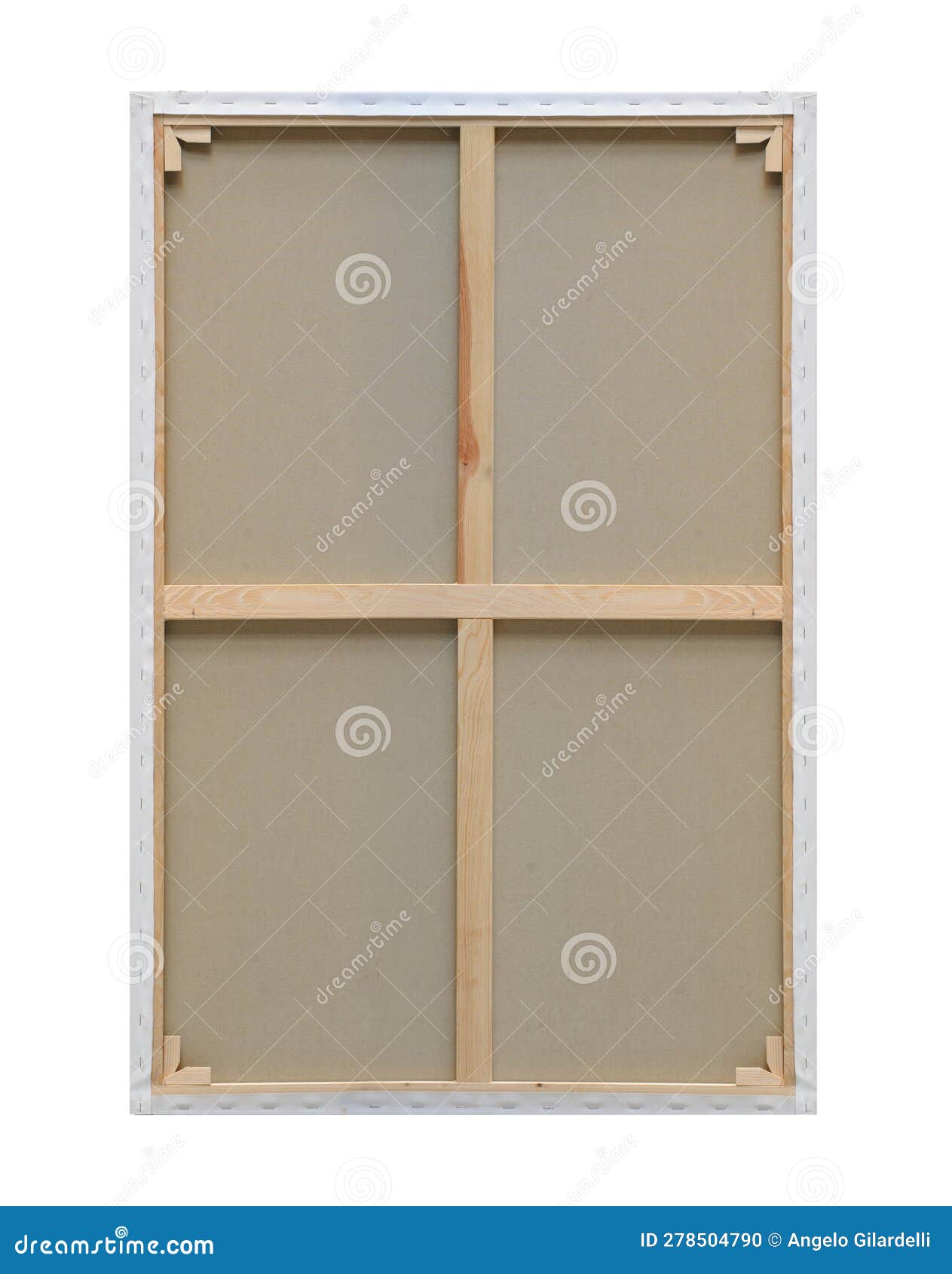 Painter S Canvas, Back with Exposed Wood Structure-vertical Stock Photo ...