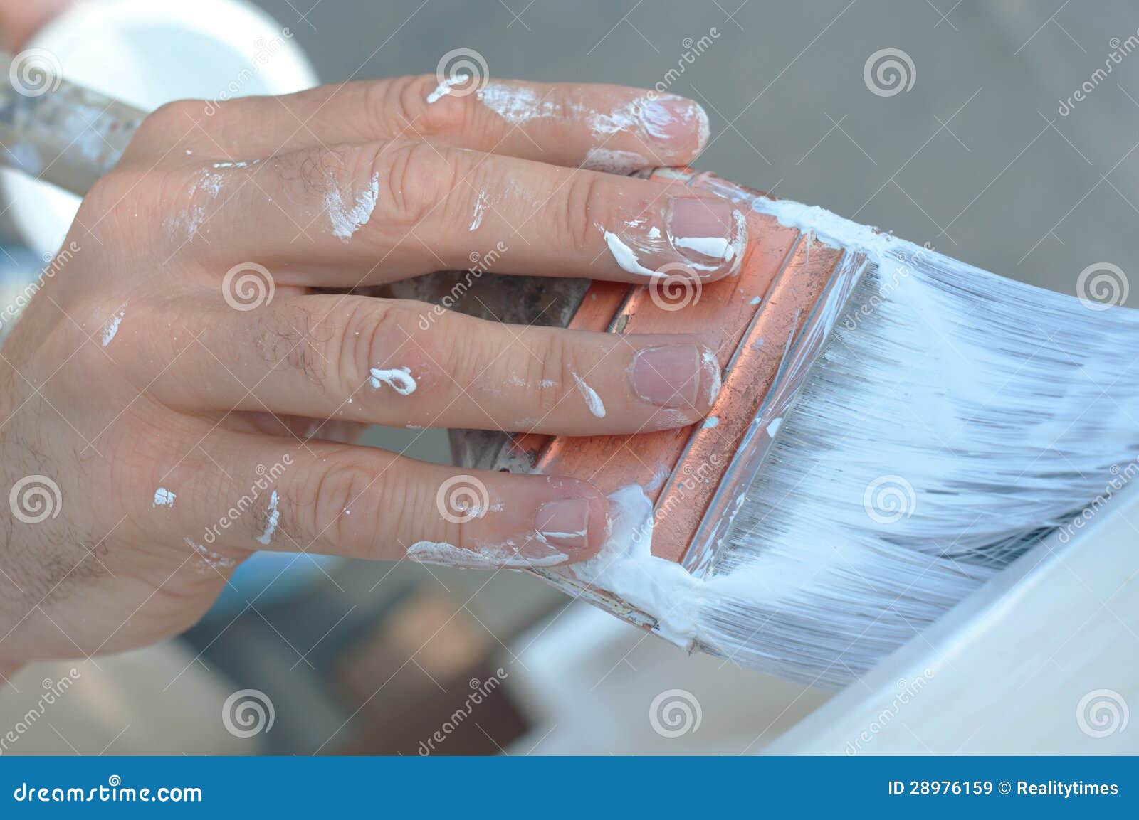 Painter S Hand and Brush Stroke Stock Image - Image of applying ...