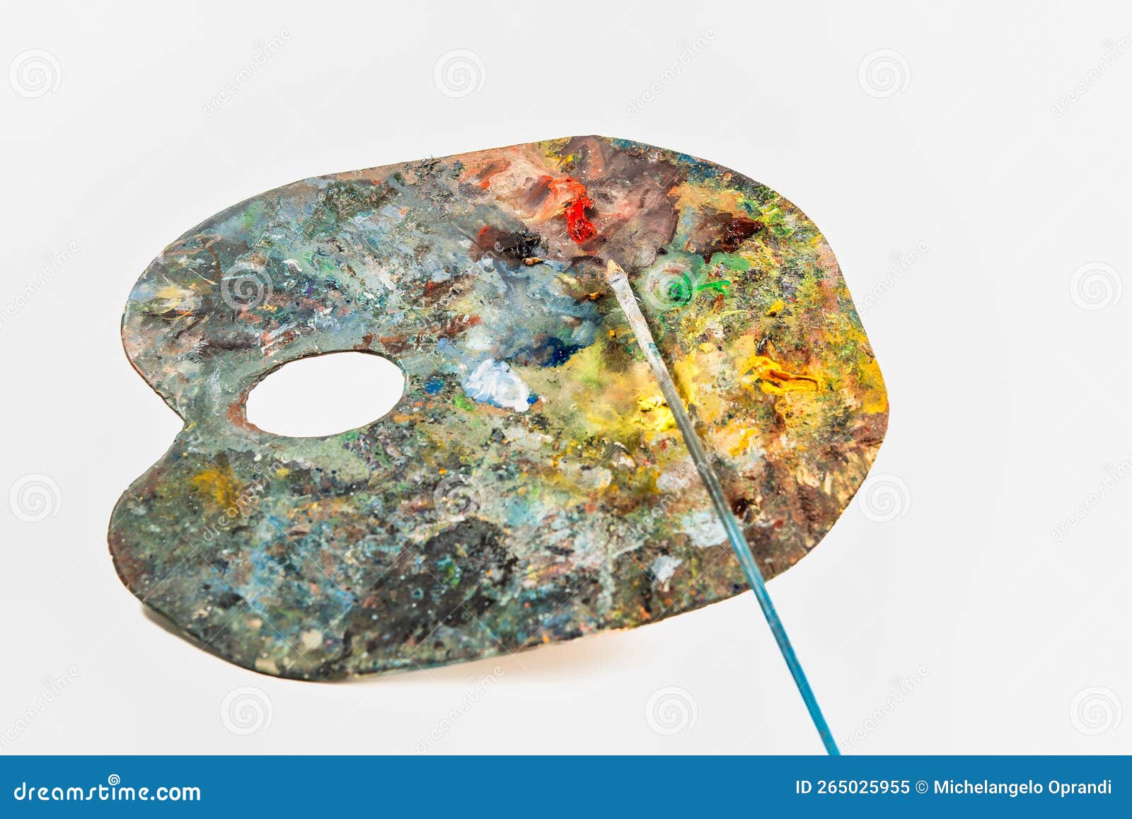 Painter`s Palette with Lots of Scattered Colors Stock Illustration ...