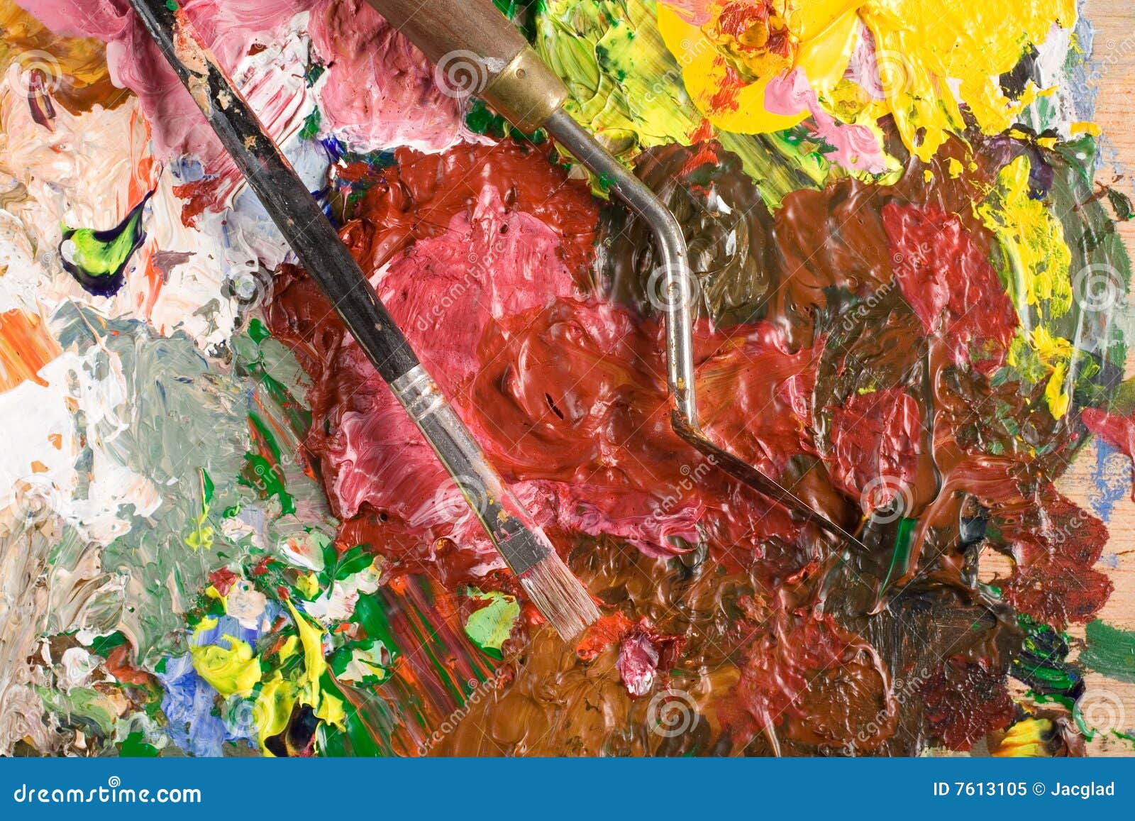 Painter S Palette with Multiple Colors Stock Image - Image of paint ...