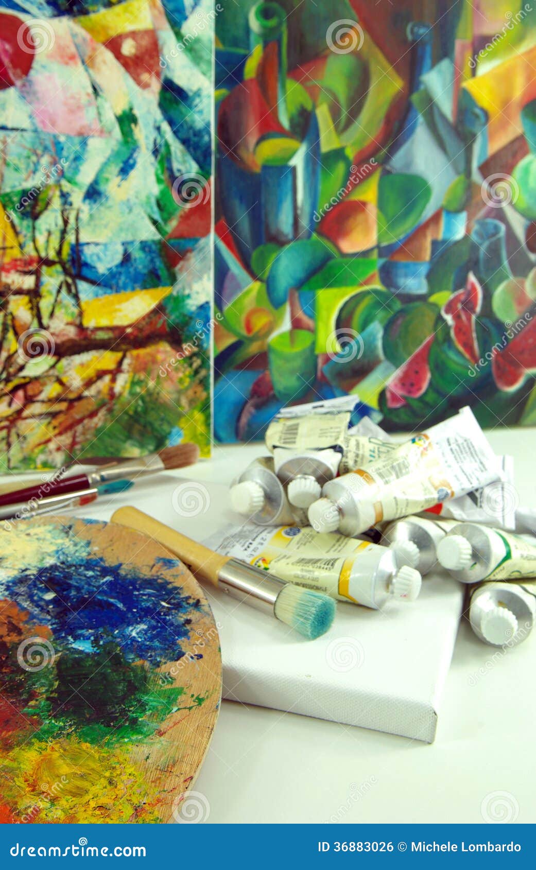 A painter s set stock photo. Image of hobby, light, creativity - 36883026