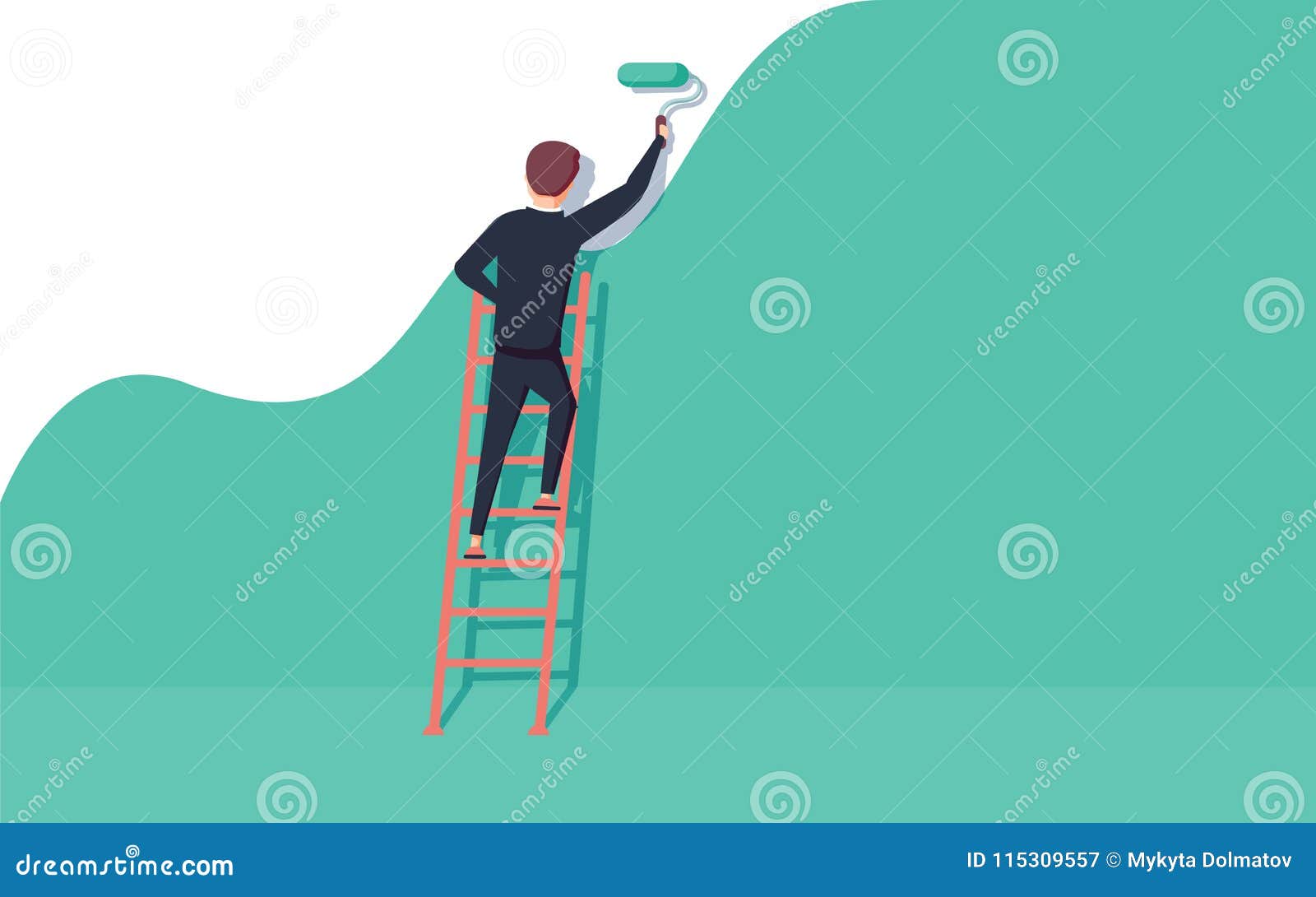 Man Uniform Standing Ladder Paint Stock Illustrations – 52 Man Uniform ...