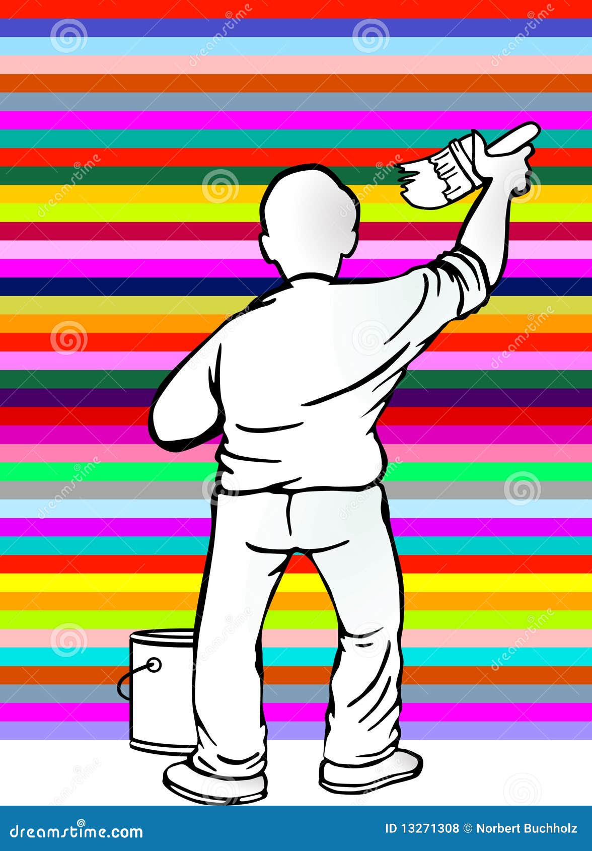 Painter stripe stock vector. Illustration of paint, decorating - 13271308