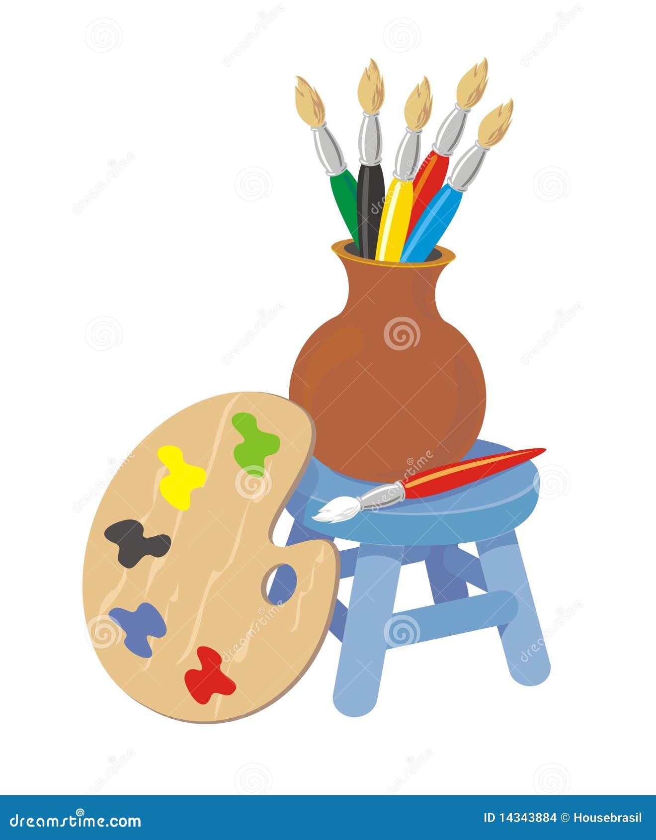 Painter stuff stock vector. Illustration of graphic, hobbies - 14343884