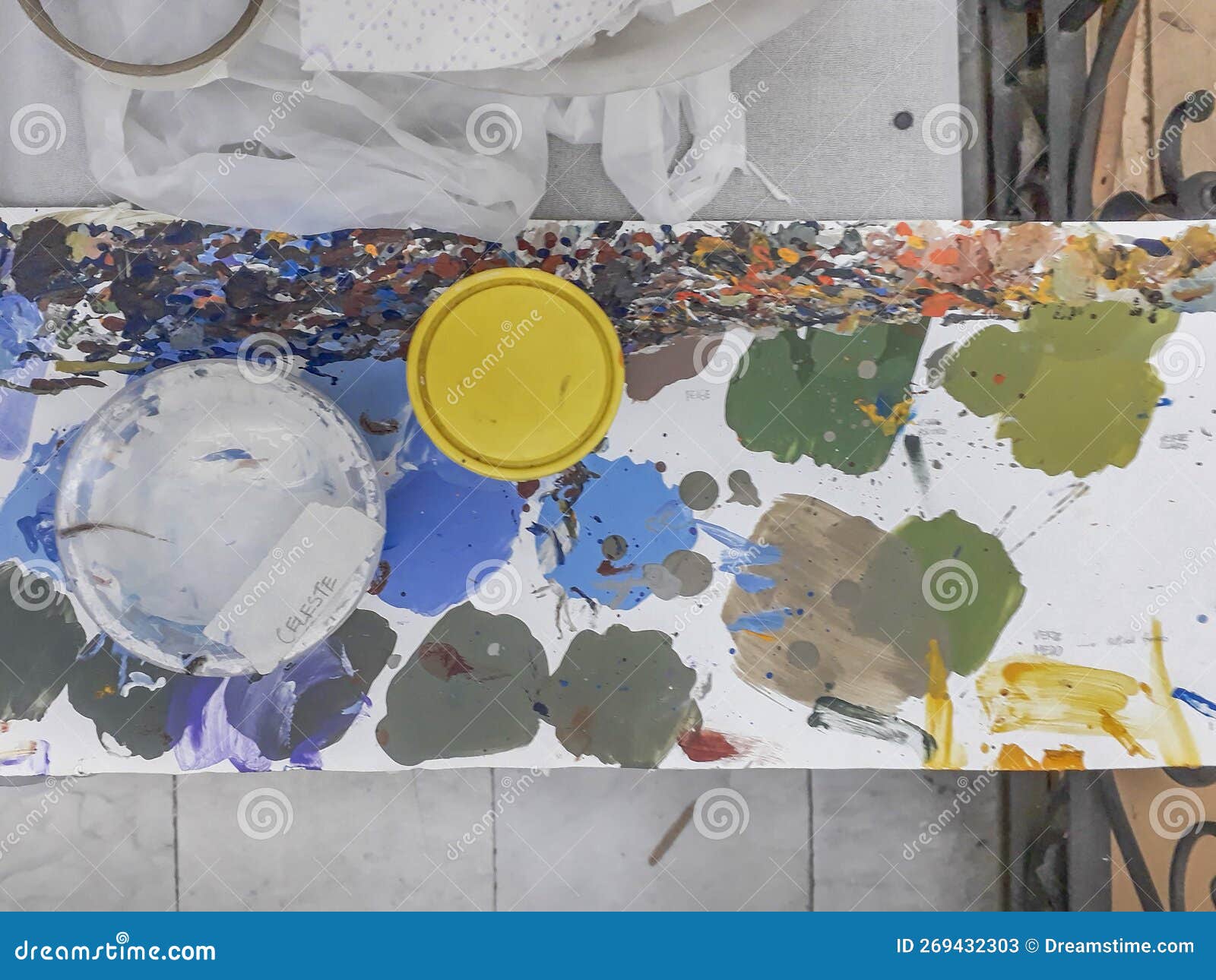 Painter table workshop stock image. Image of hobby, inspiration - 269432303