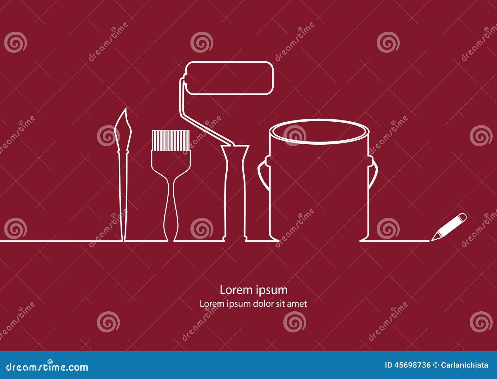 Painter Tools outline stock vector. Illustration of silhouette - 45698736
