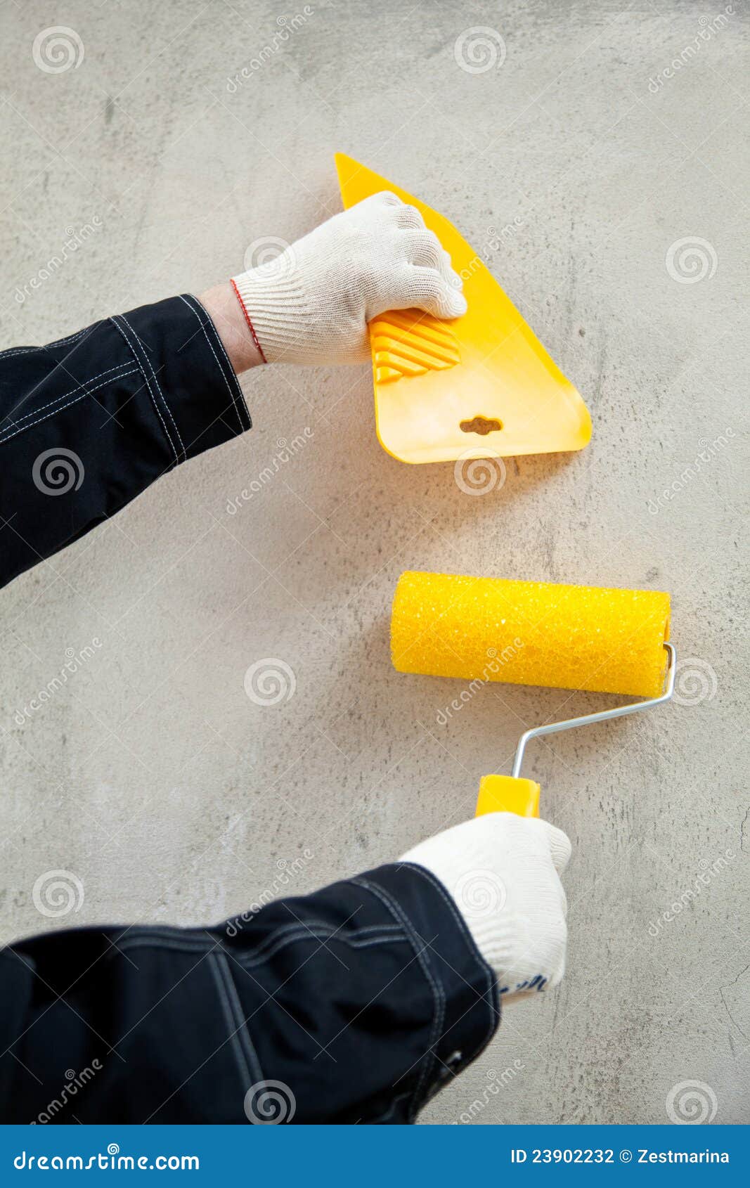 Painter with Tools at Workplace Stock Photo - Image of design, color ...