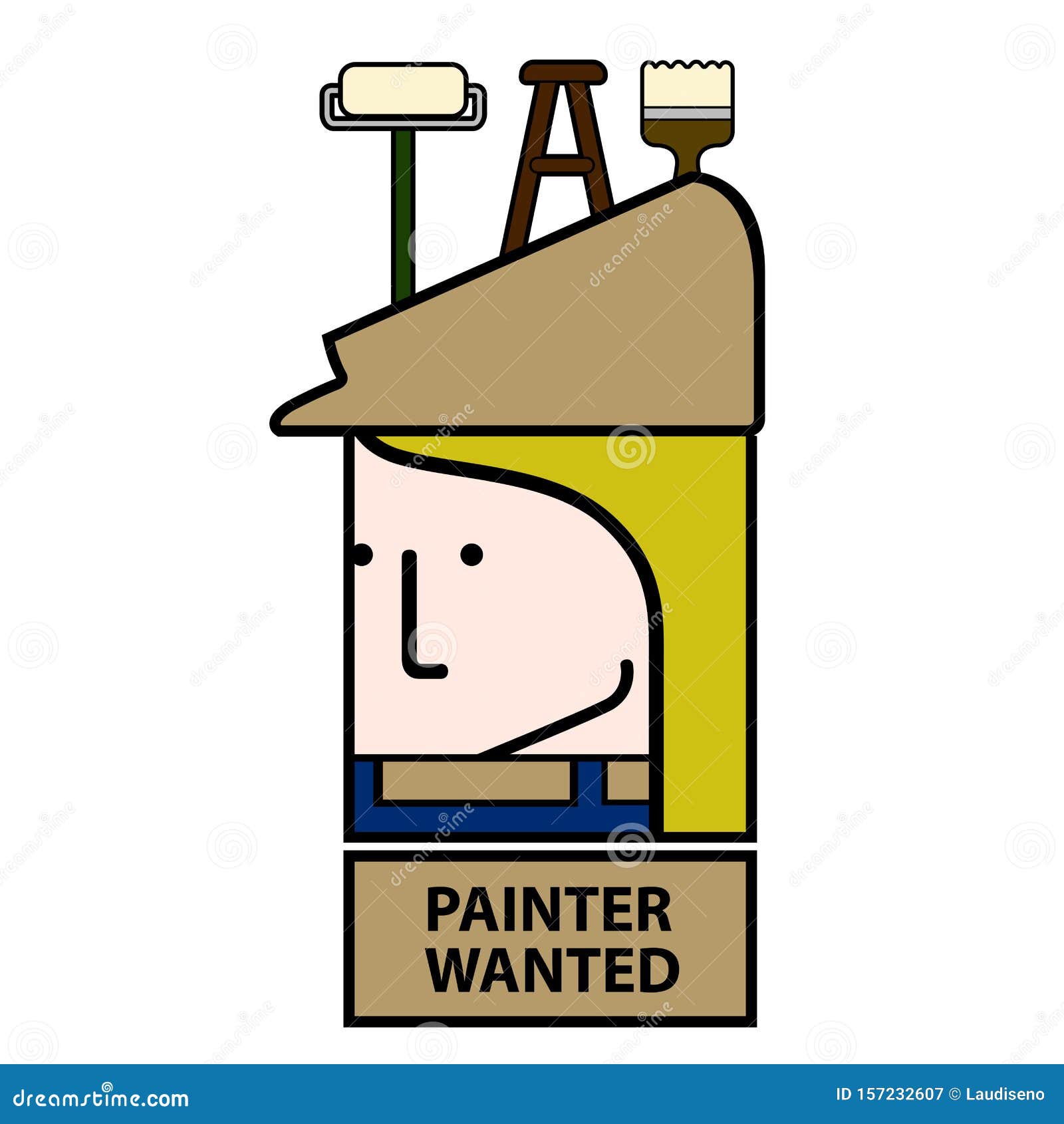 Painter Wanted Avatar Image Stock Vector - Illustration of employee ...
