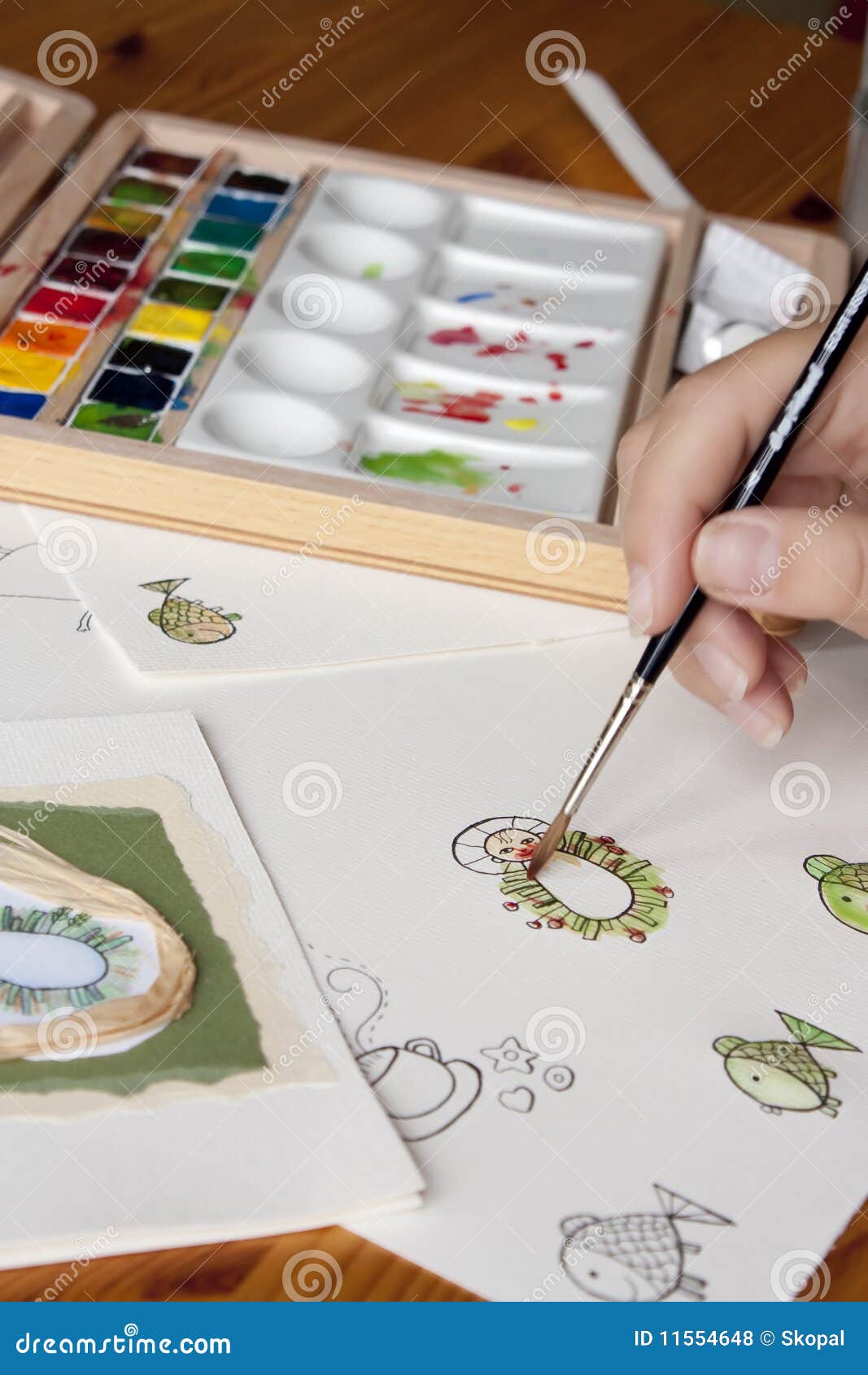 Painter at work stock photo. Image of aquarelle, tempera - 11554648