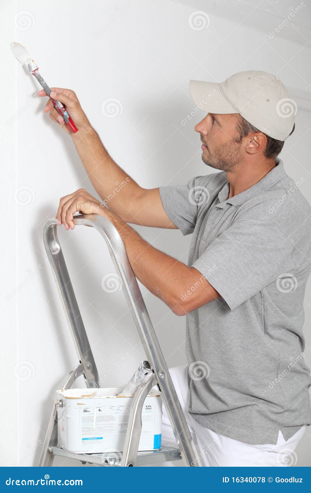 Painter at work stock photo. Image of paintbrush, house - 16340078