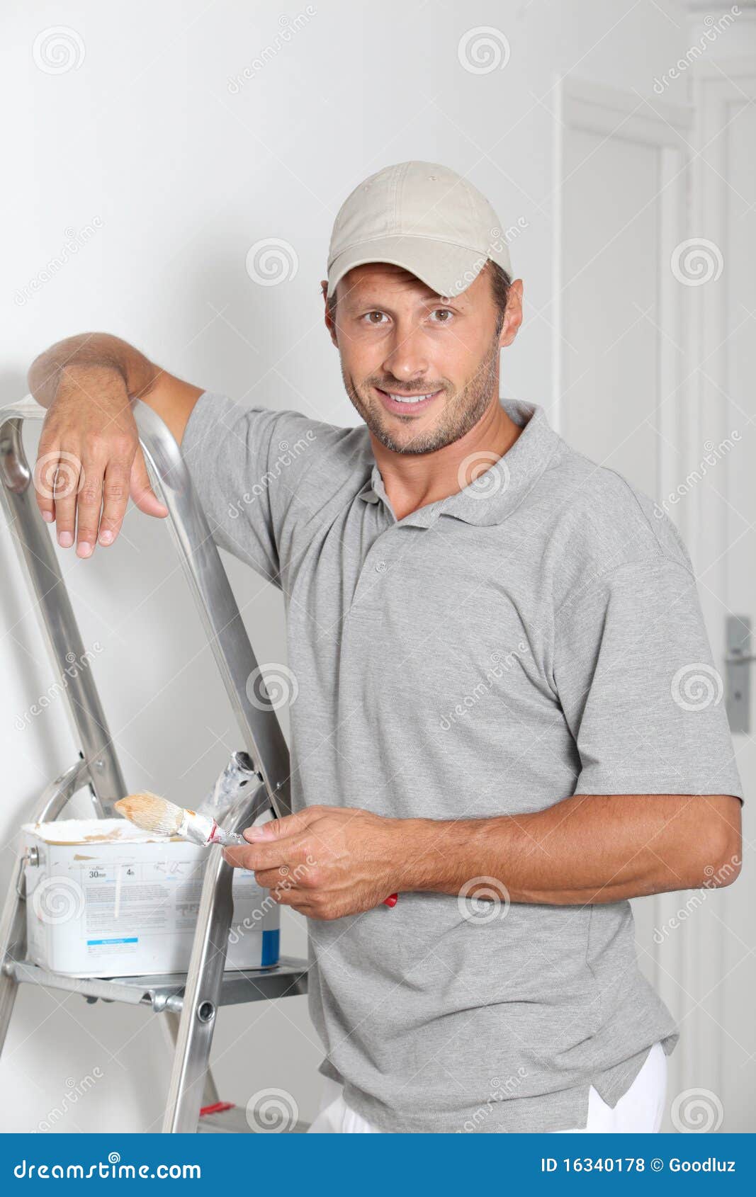 Painter at work stock photo. Image of roller, adult, paint - 16340178