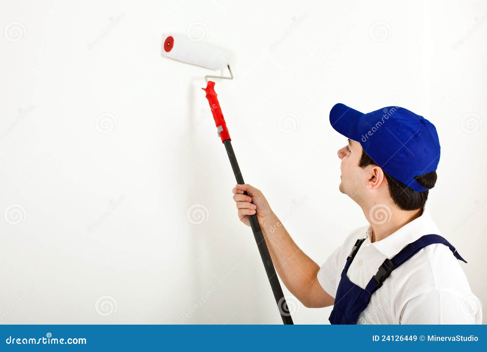 Painter at work stock image. Image of handsome, home - 24126449