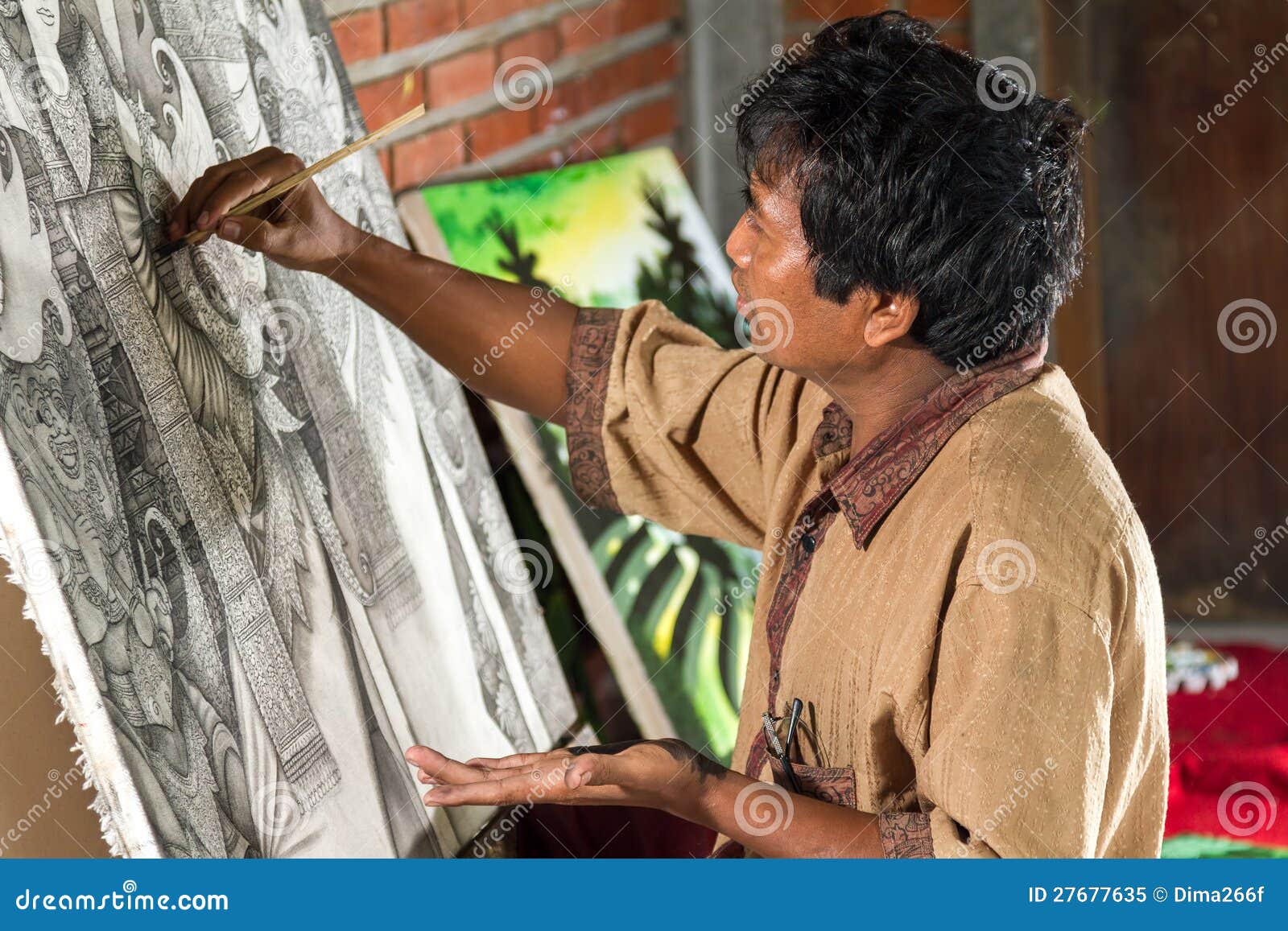 Painter at work stock image. Image of handmade, craft - 27677635