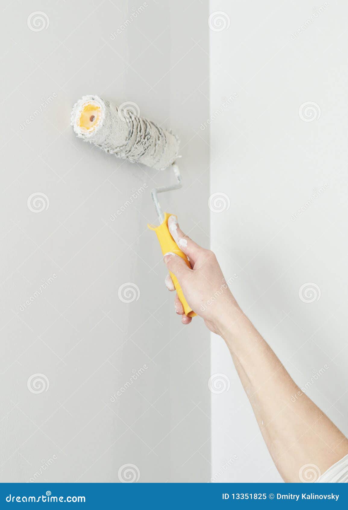 Painter Worker Hand with Roller Stock Image - Image of professional ...