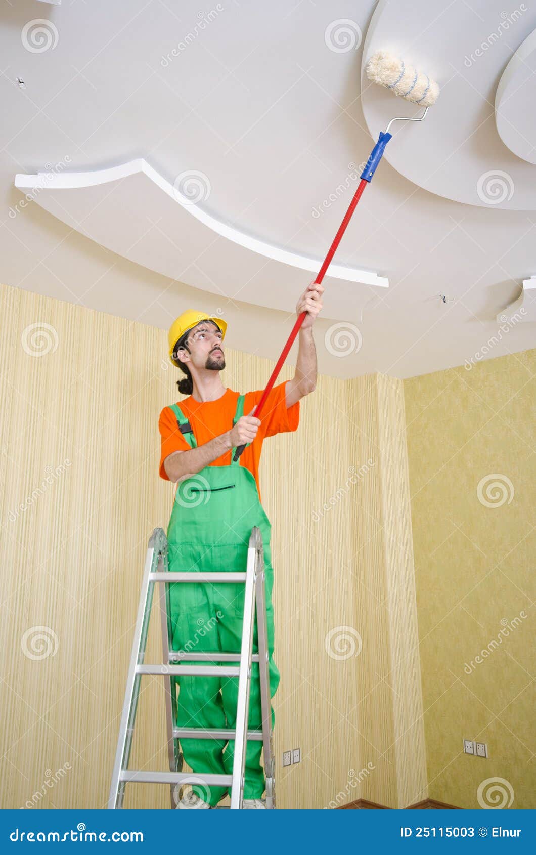 Painter Worker during His Job Stock Image - Image of development ...