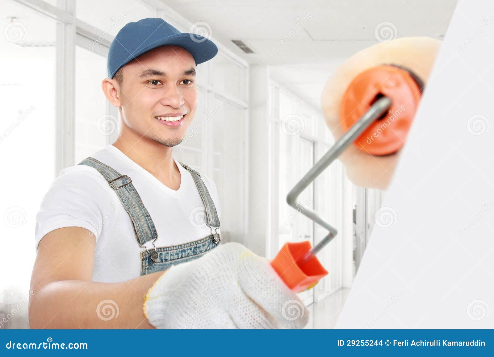 Painter working stock photo. Image of industrial, roller - 29255244