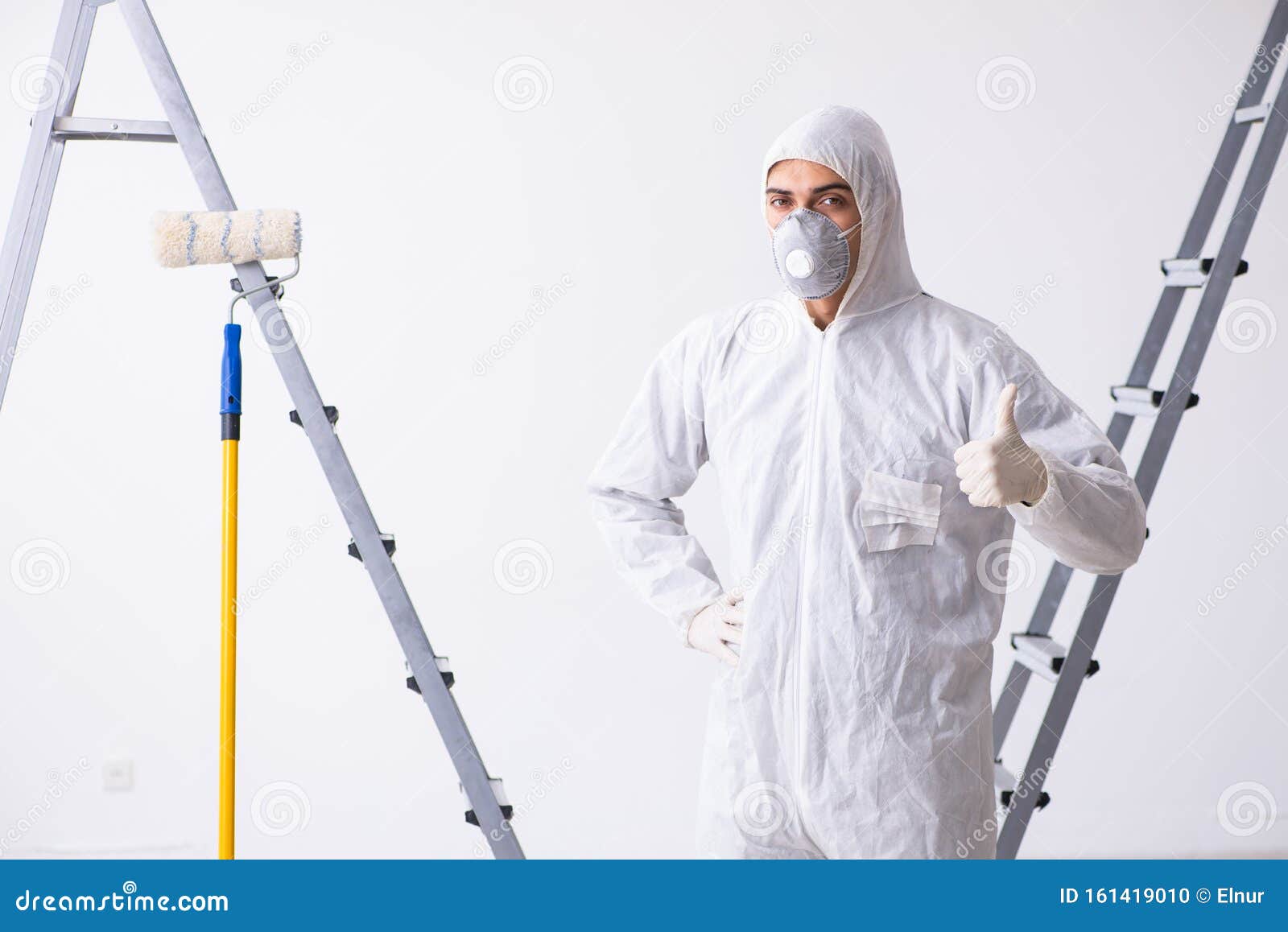 Painter Working at Construction Site Stock Photo - Image of renovation ...